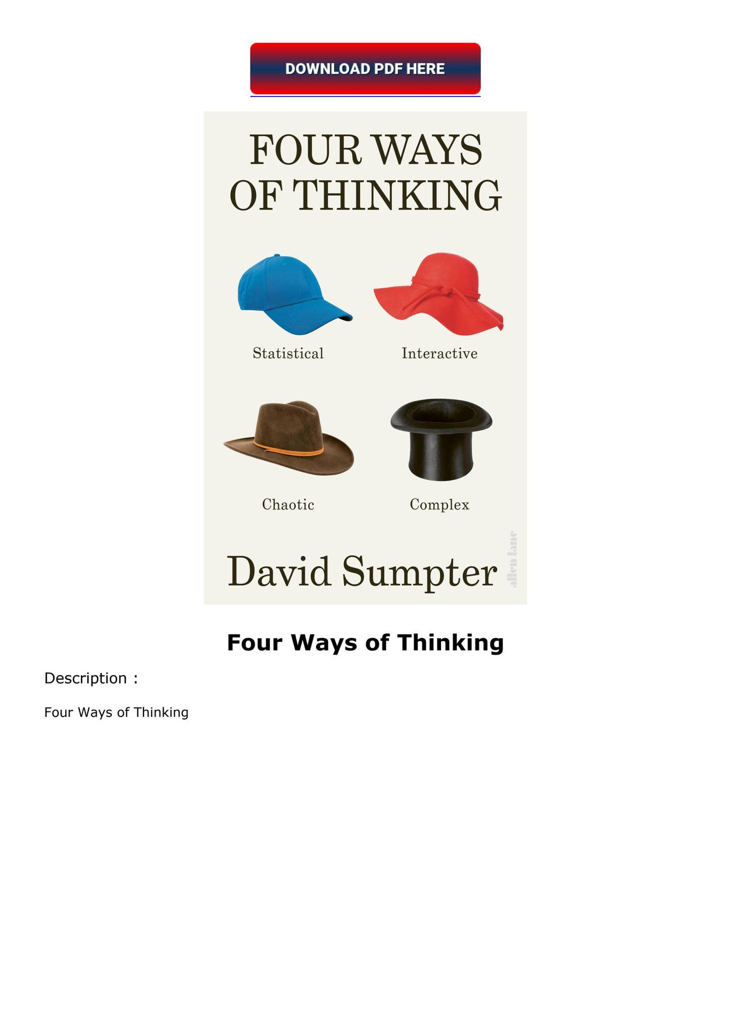 PDF Read Online Four Ways of Thinking by lillianamasseyas - Issuu