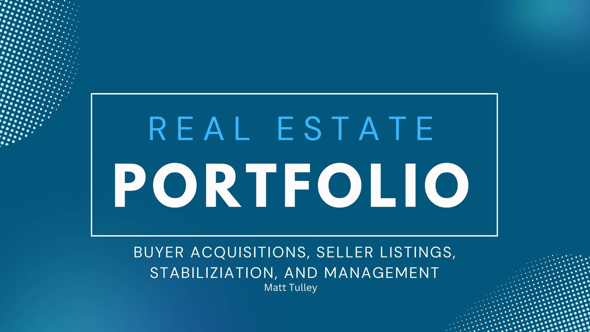 Acquisitions, Listings, Management by Matt Tulley by Matthew Davis ...