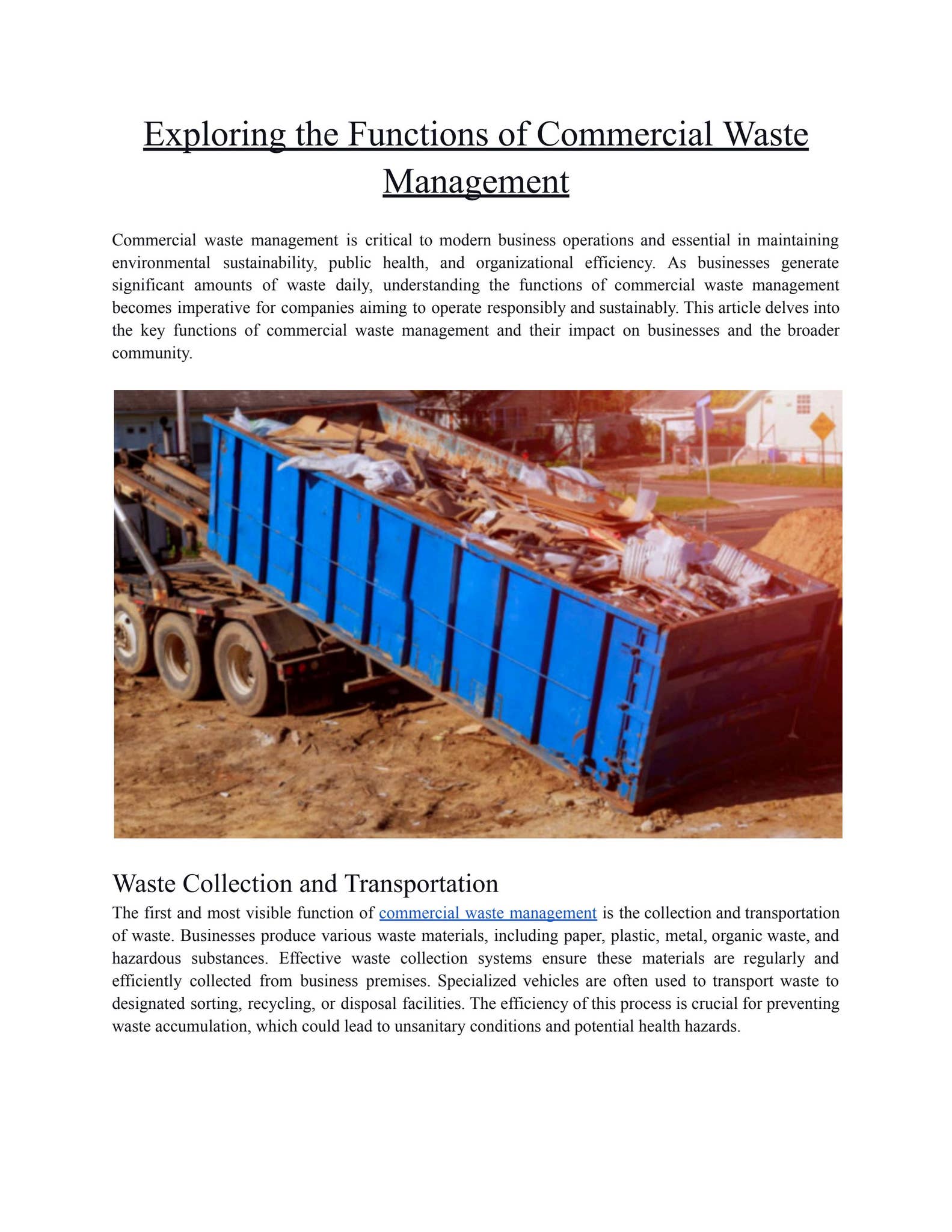 What Does a Commercial Waste Management Service Offer? by Keith M - Issuu