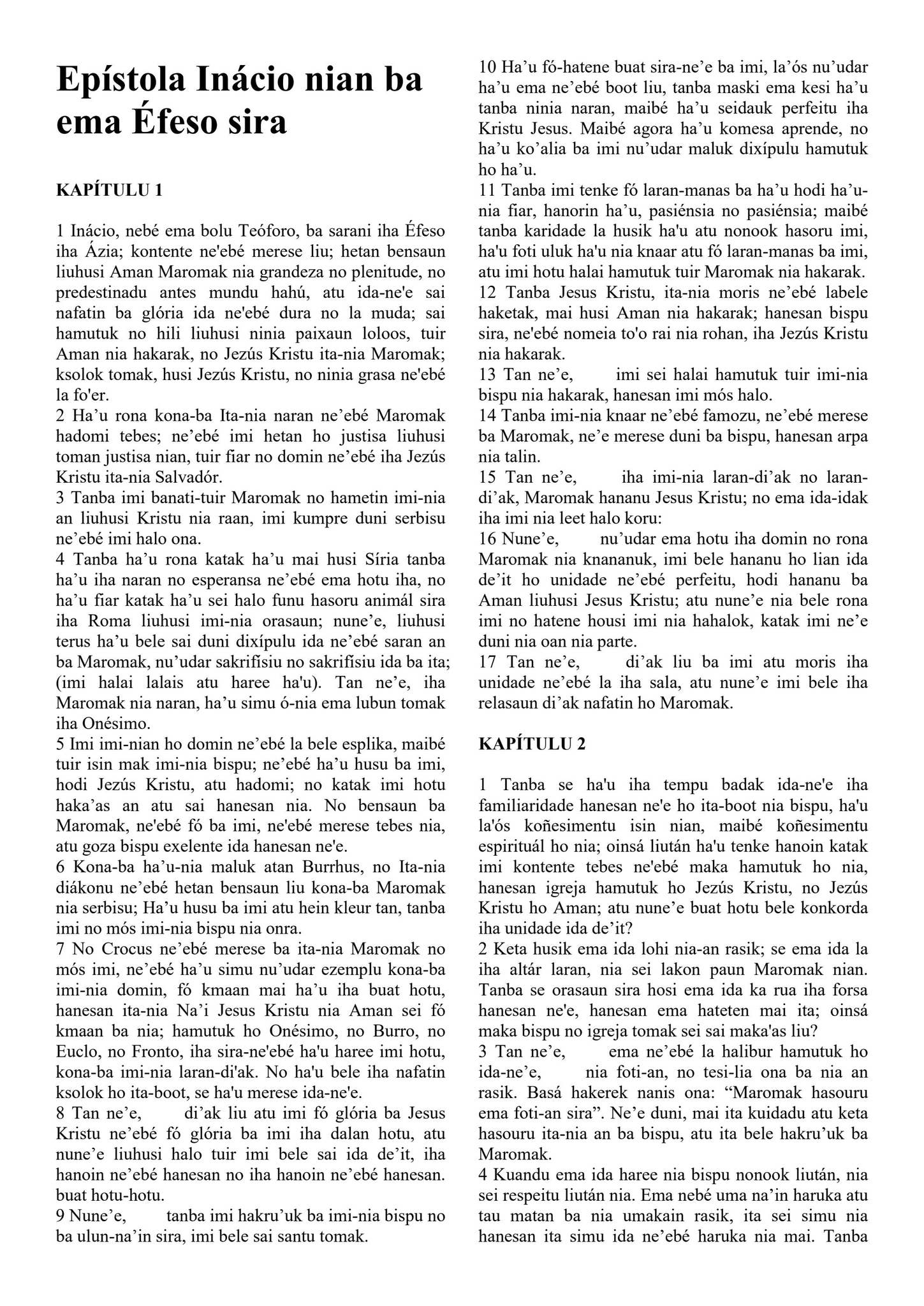 Tetum - The Epistle of Ignatius to the Ephesians by Filipino Tracts and ...