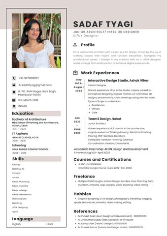 Architect resume by Sadaf Tyagi - Issuu