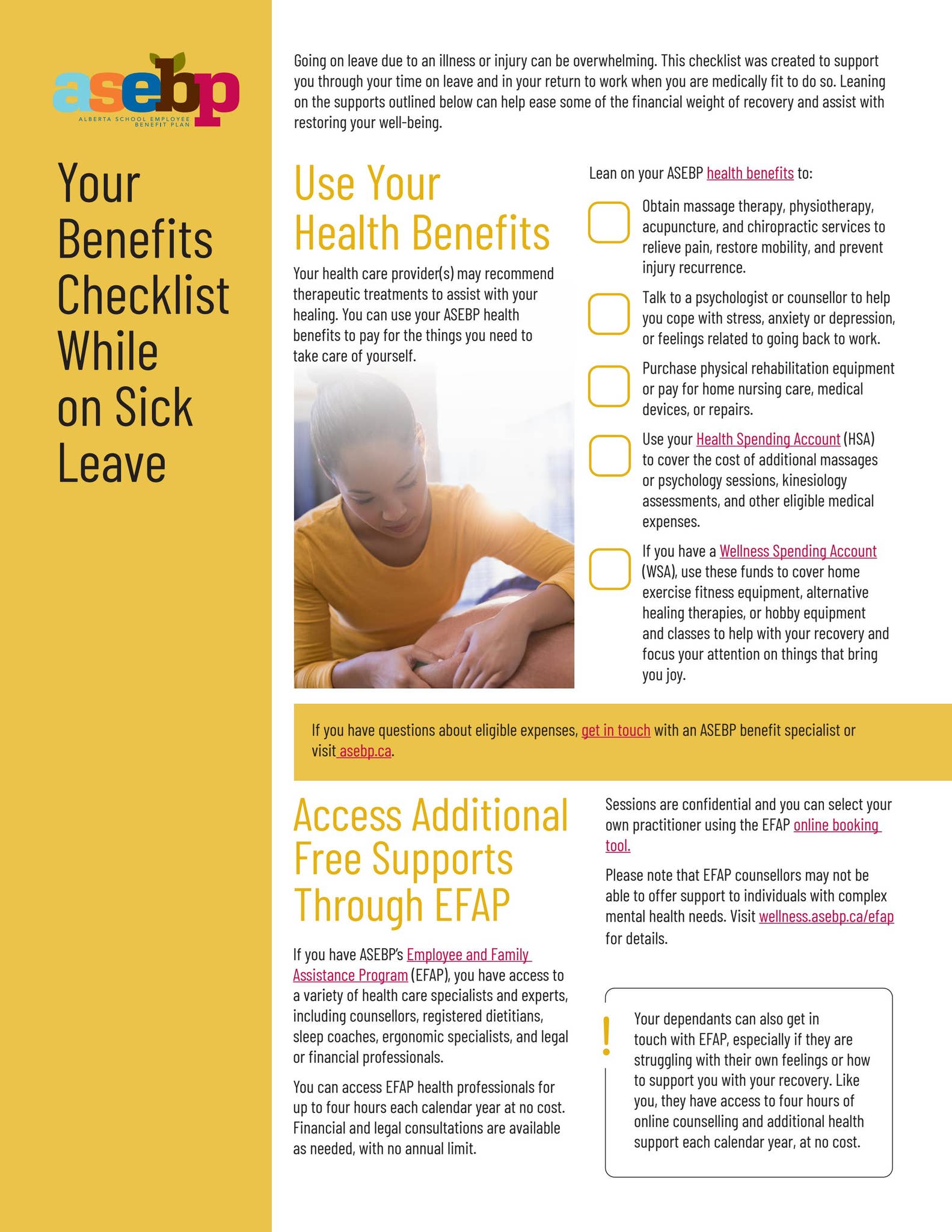 Your Benefits Checklist While on Sick Leave by asebp - Issuu