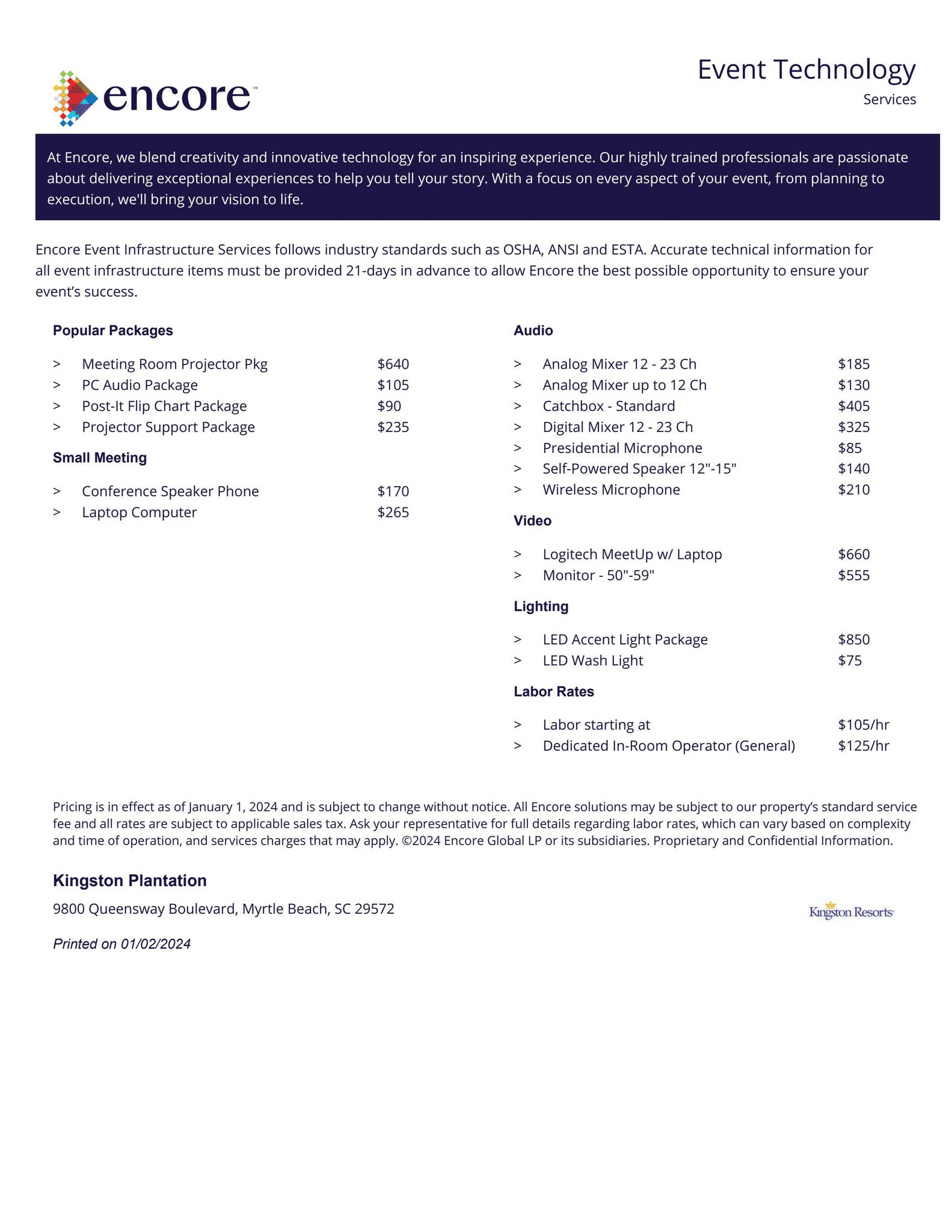 Encore AV Pricing - Kingston Resorts by Kingston Resorts - Issuu
