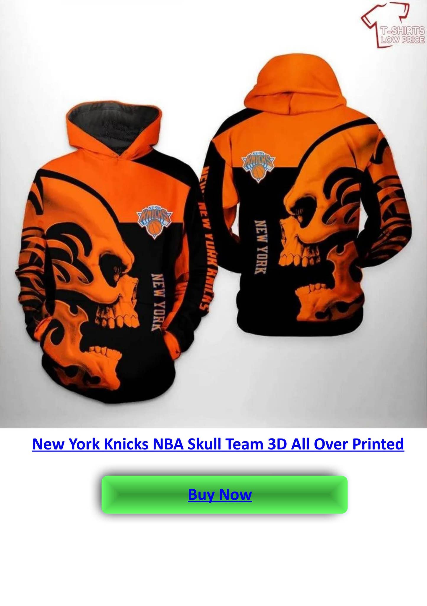 New York Knicks NBA Skull Team 3D All Over Printed by Tshirts Low Price ...