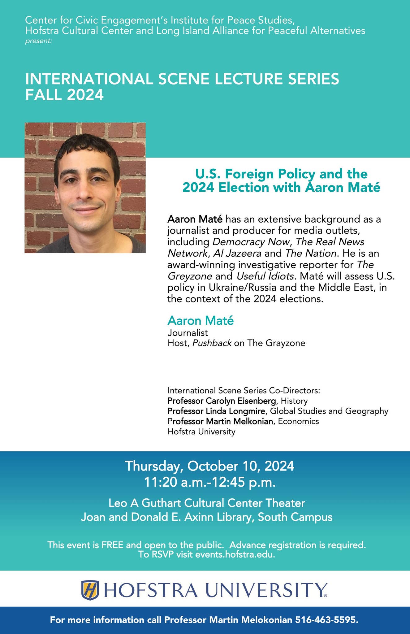 U.S. Foreign Policy and the 2024 Election with Aaron Maté by Hofstra ...