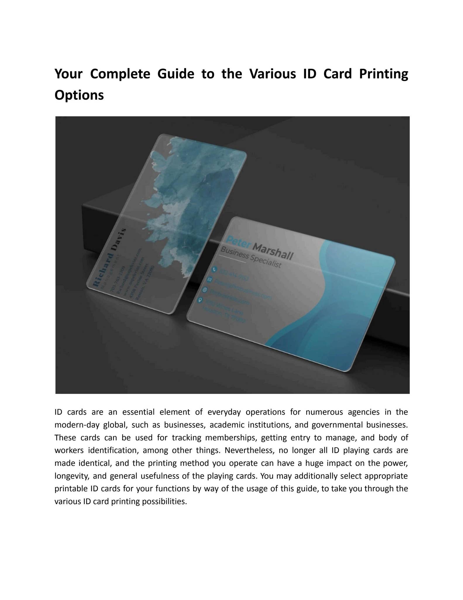 Your Complete Guide to the Various ID Card Printing Options by Maddy ...