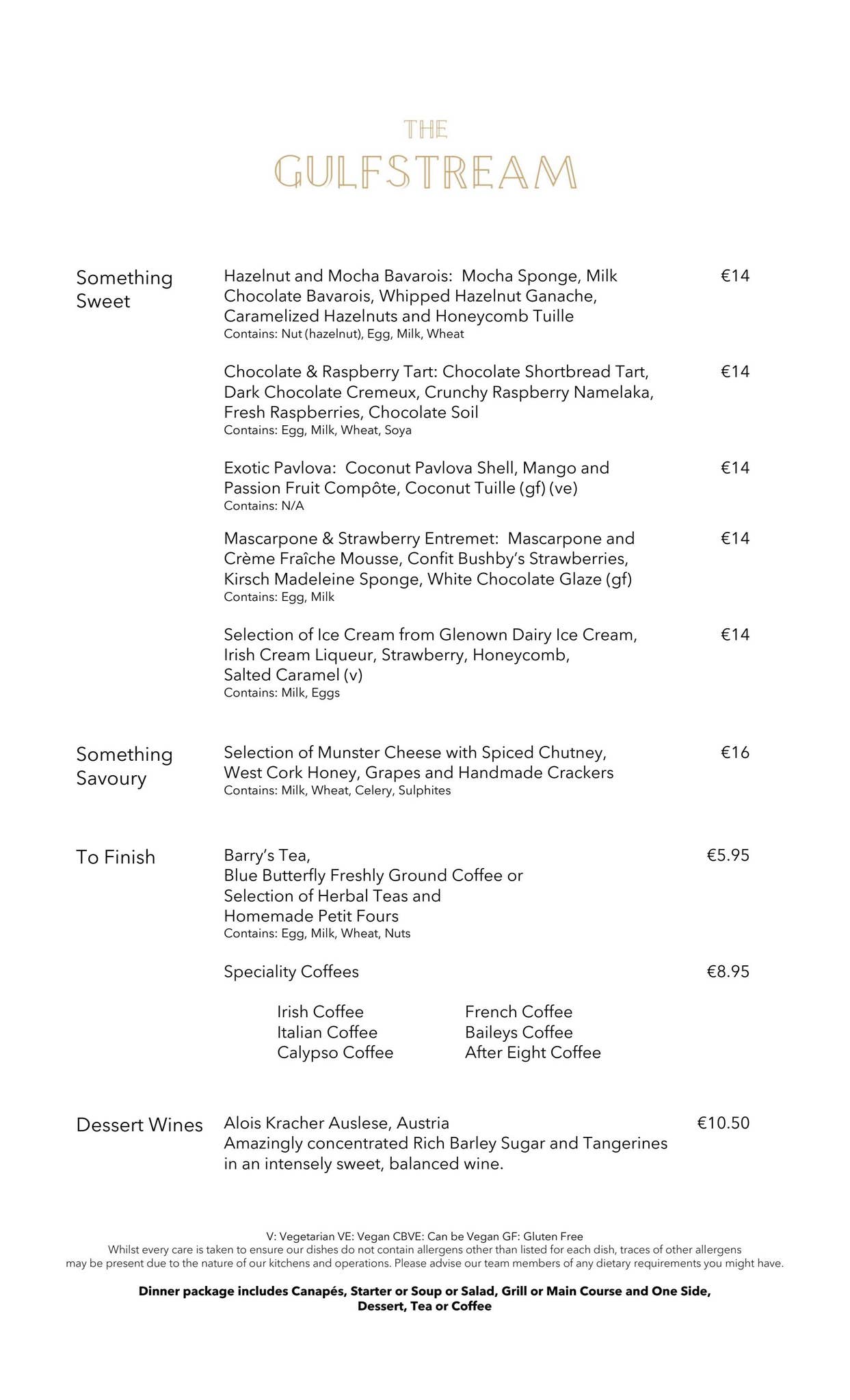 The Gulfstream Restaurant Dessert Menu by Inchydoney Island - Issuu