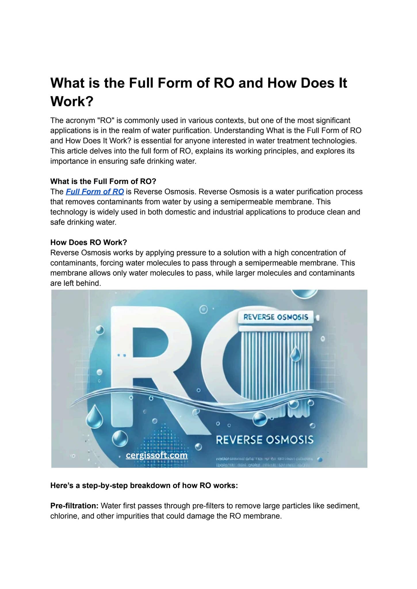 What is the Full Form of RO and How Does It Work? by Cergi soft - Issuu