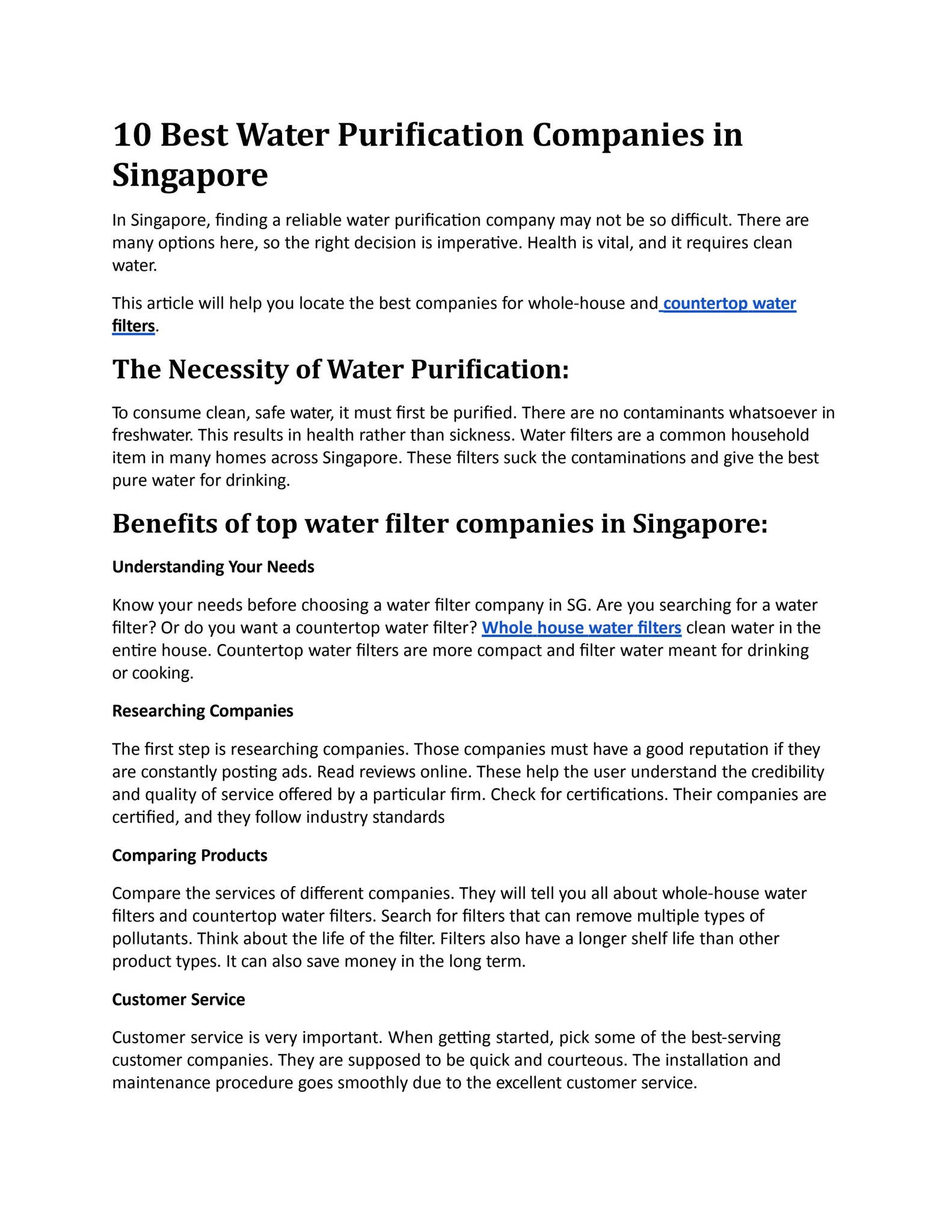 10 Best Water Purification Companies in Singapore by Hydro Flux - Issuu