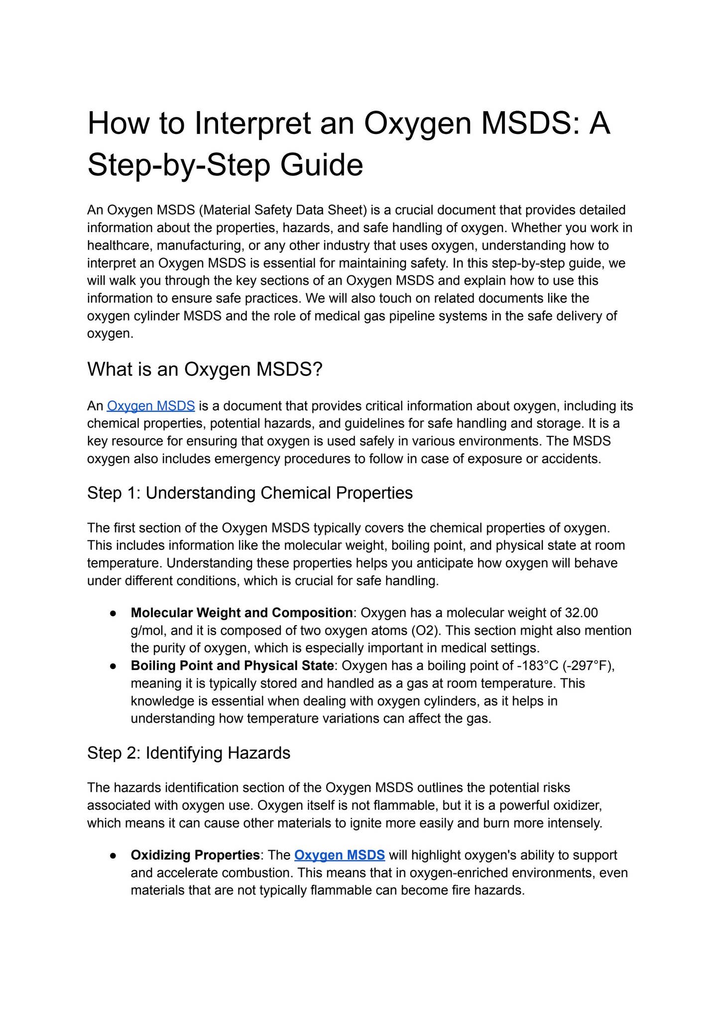 How to Interpret an Oxygen MSDS: A Step-by-Step Guide by Airliquide ...