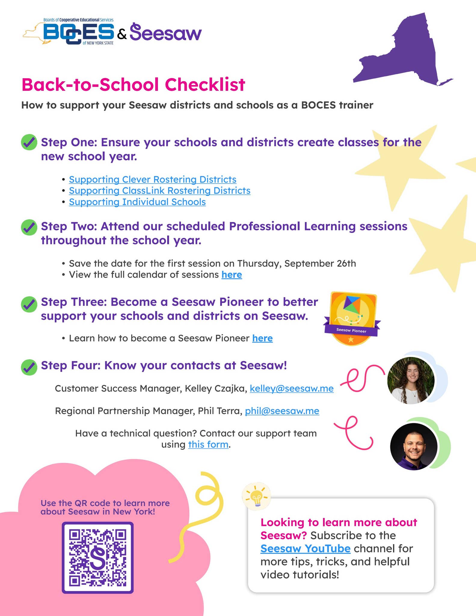 BOCES & Seesaw Back to School Checklist (NY) by seesawlearning - Issuu