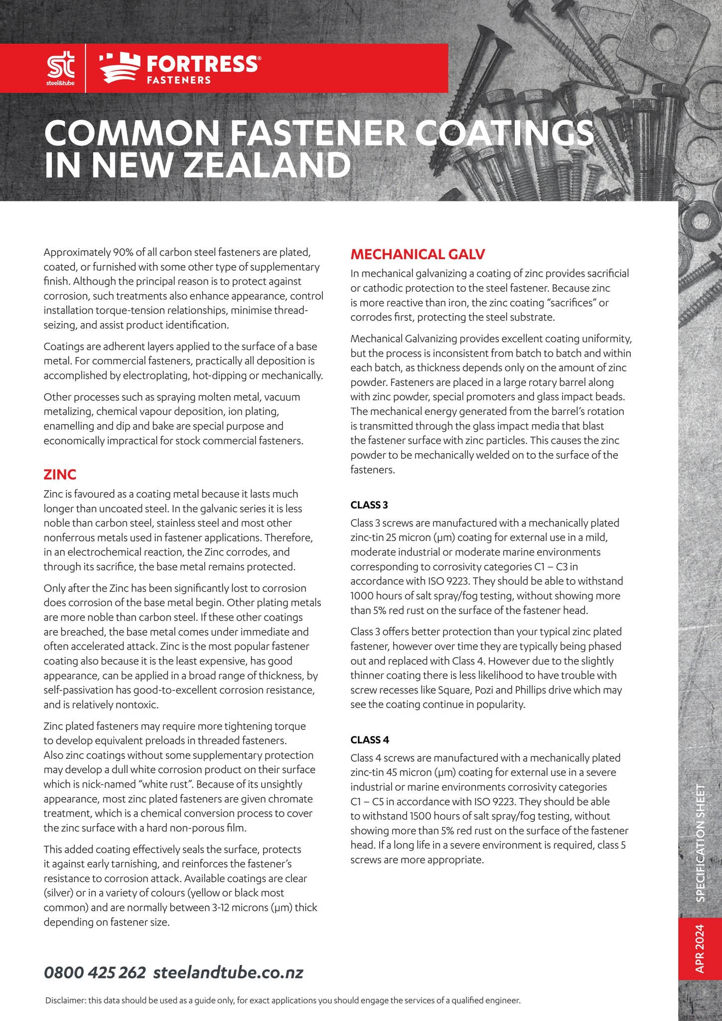 Fortress Fastener Coatings Spec Sheet by Steel & Tube - Issuu