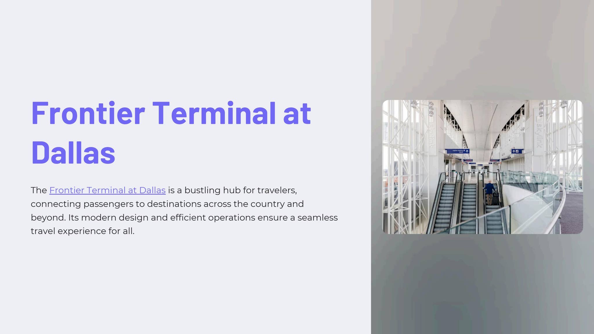 Frontier Terminal at Dallas by airportterminalguides - Issuu