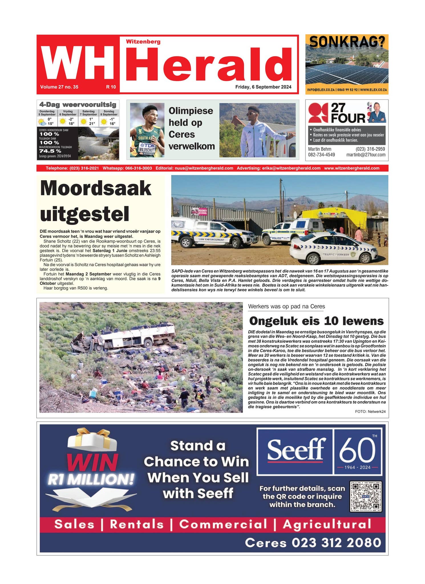 Witzenberg Herald Vol.27 no.35 (Online Weergawe) by Witzenberg Herald ...