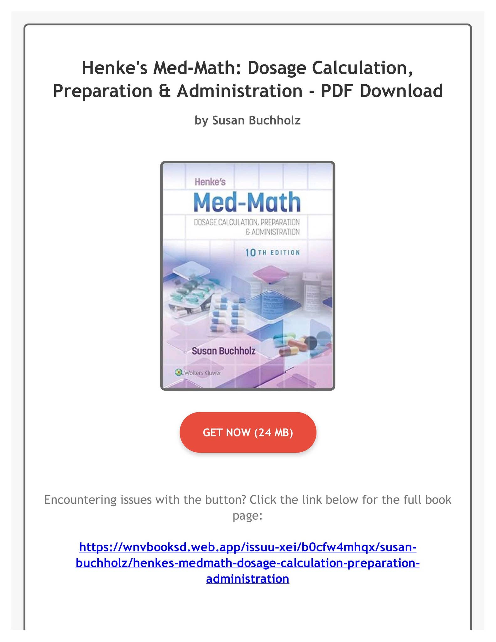 (EBOOK) Henke's Med-Math: Dosage Calculation, Preparation ...