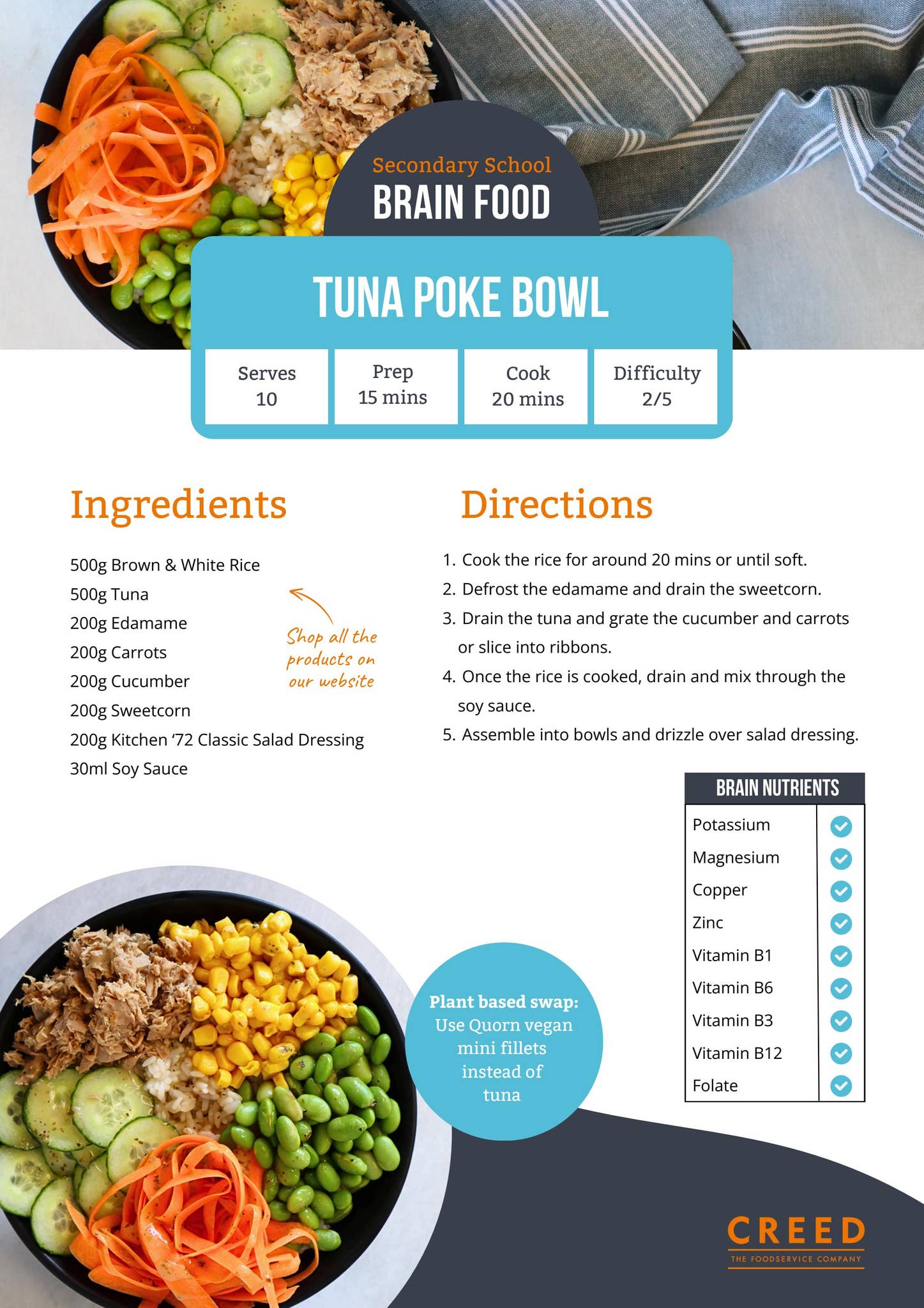 Tuna Poke Bowl Brain Food Recipe by Creed Foodservice - Issuu