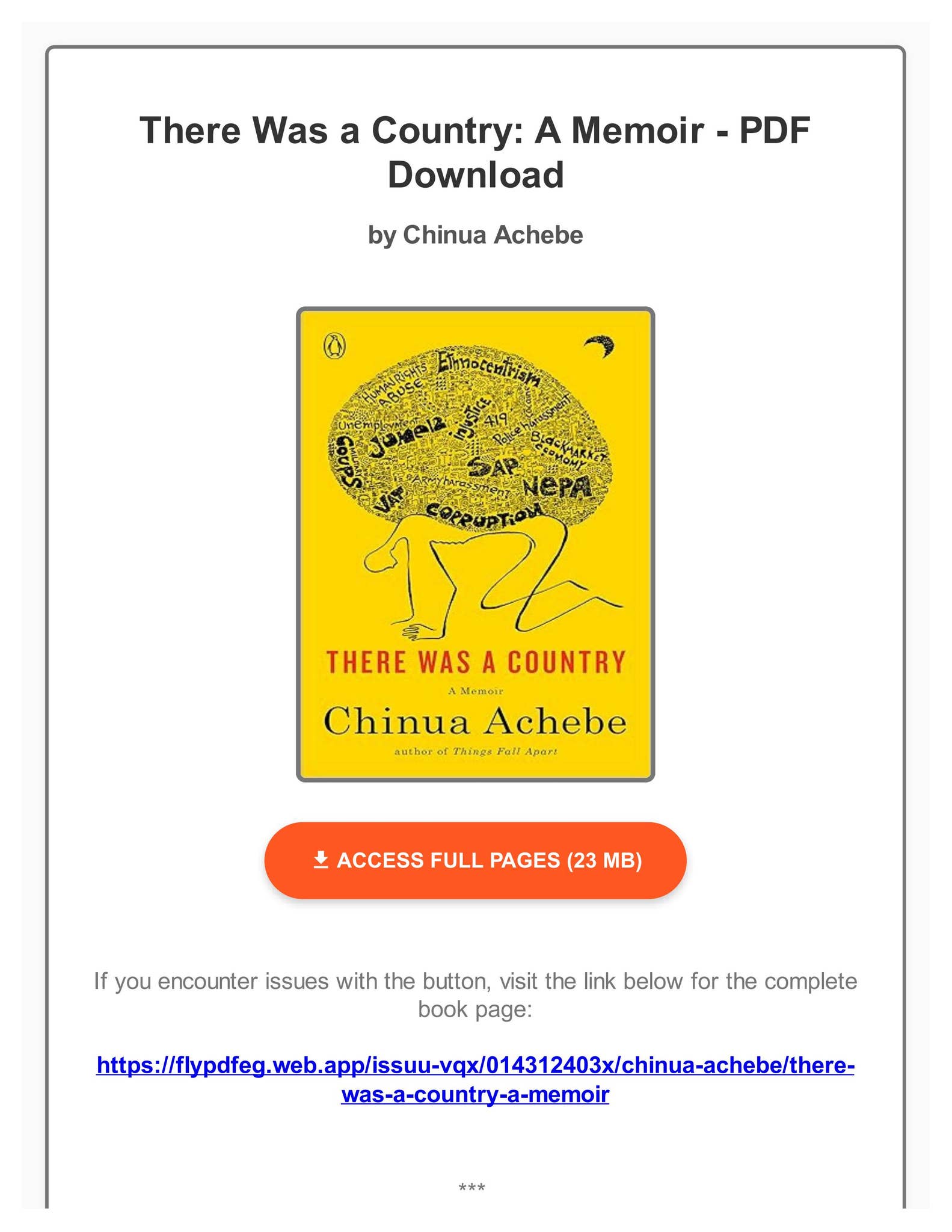 PDF There Was a Country: A Memoir by Chinua Achebe by SimoneWilkinsonus - Issuu