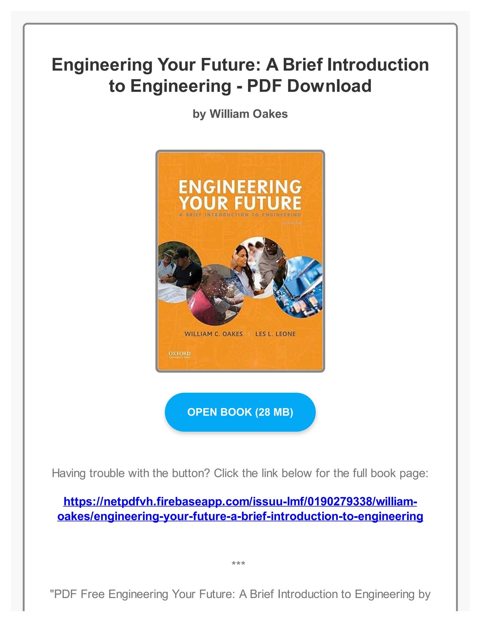 PDF Free Engineering Your Future: A Brief Introduction to Engineering ...