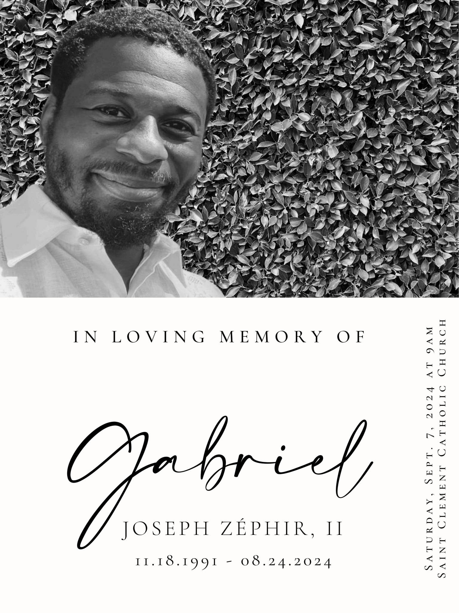 Josh’s – Gabriel Joseph Zephir, || Funeral Program Sept by - Issuu