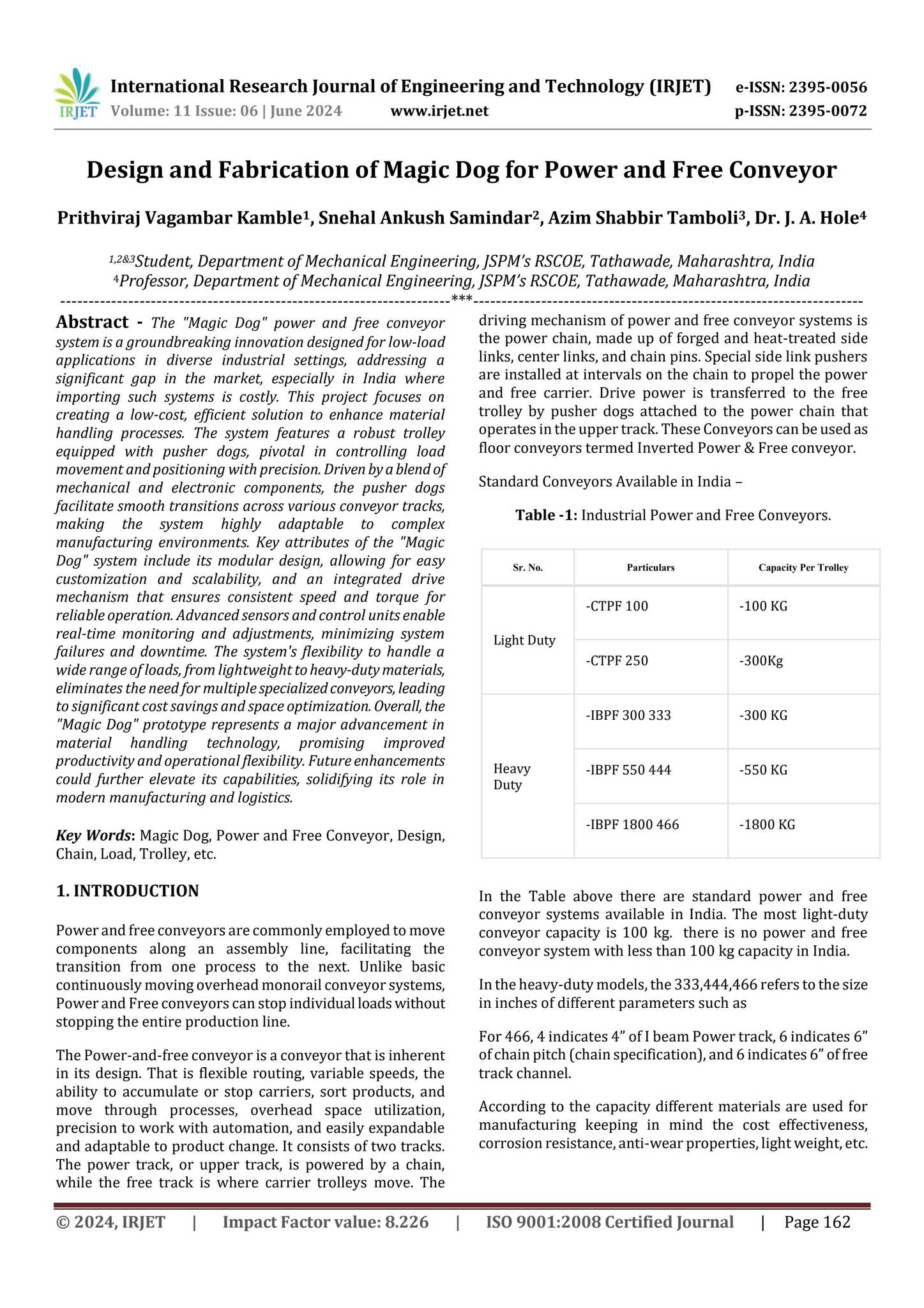 Design and Fabrication of Magic Dog for Power and Free Conveyor by ...