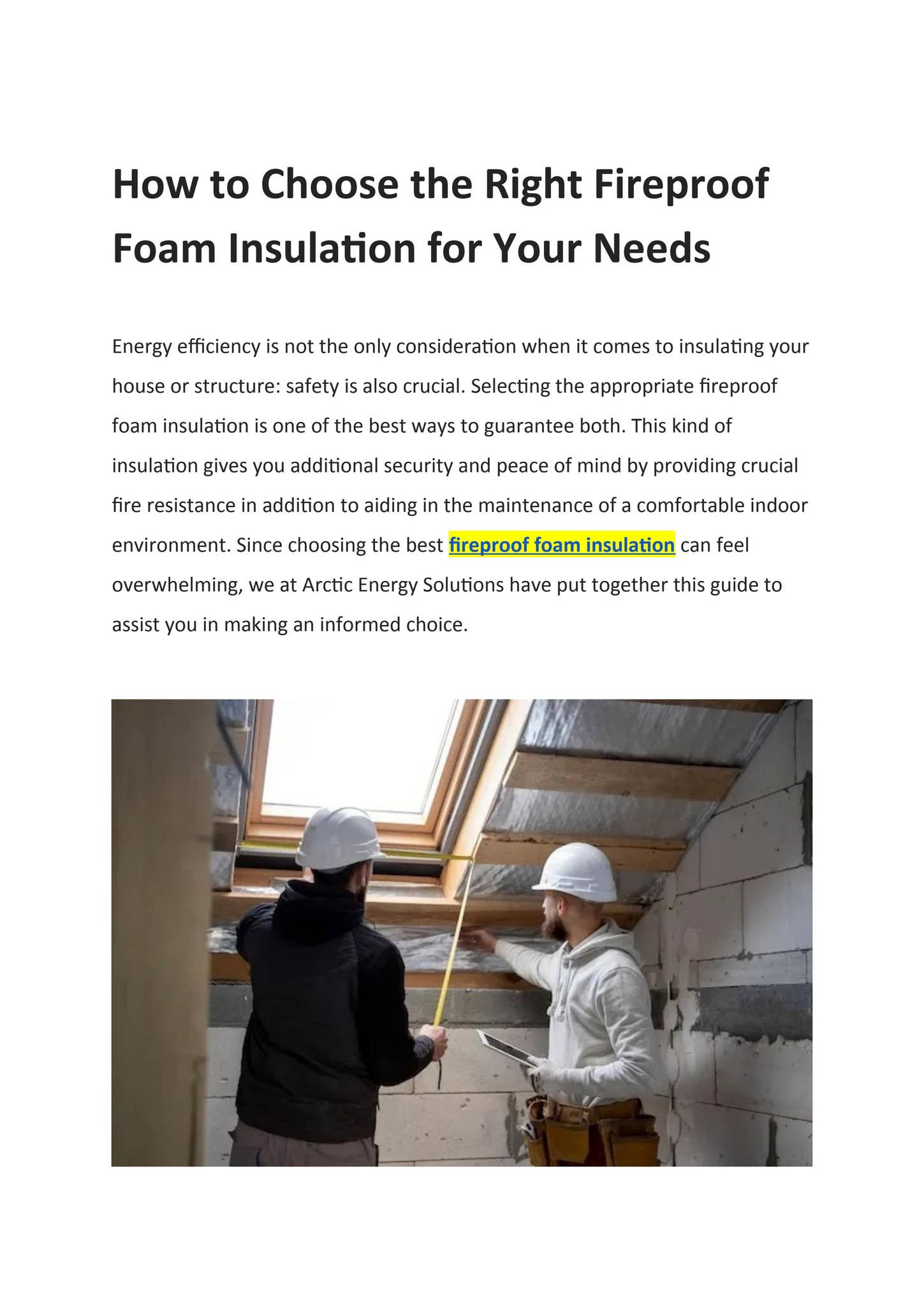 How to Choose the Right Fireproof Foam Insulation for Your Needs by ...