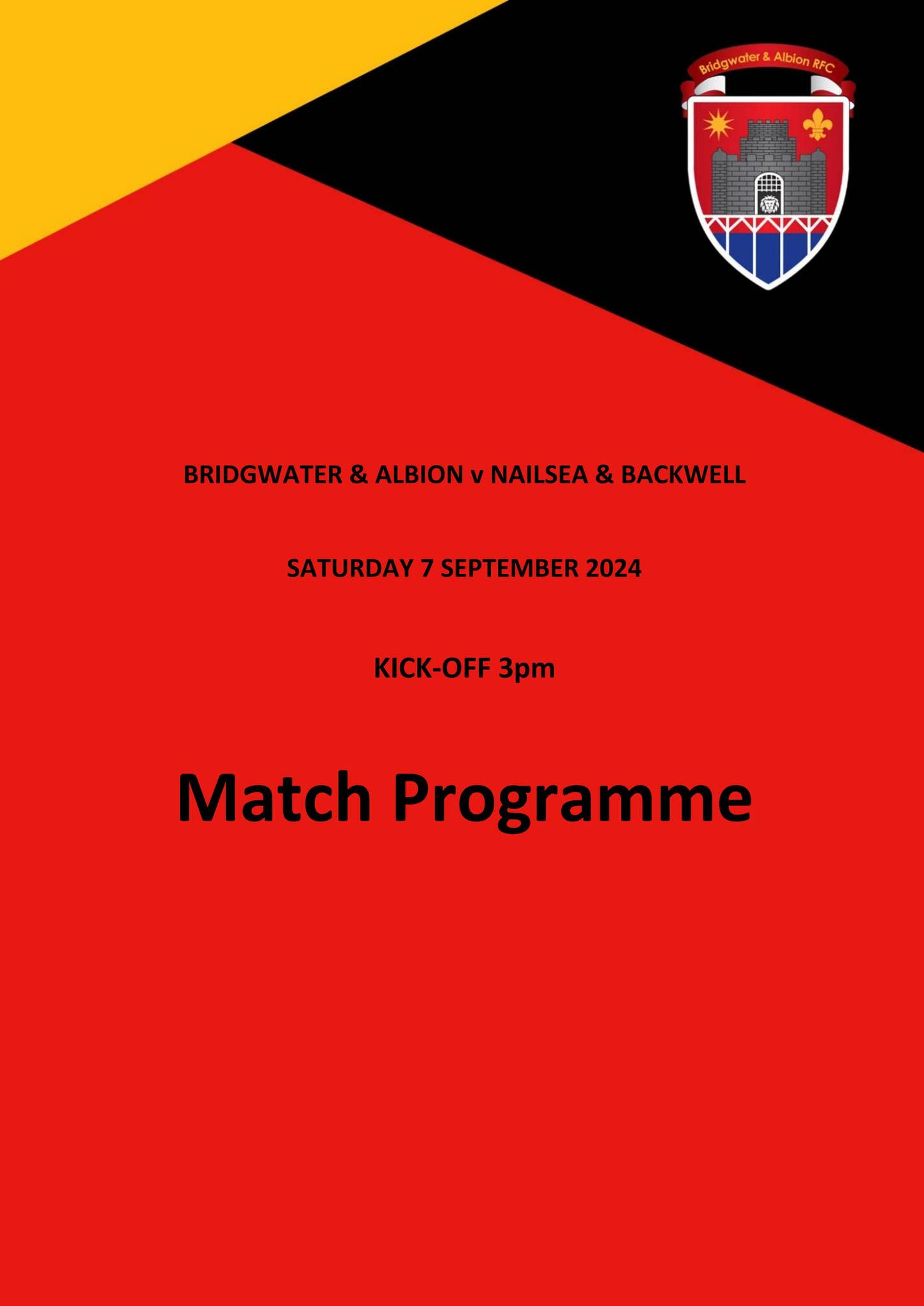 BRIDGWATER & ALBION RFC v Nailsea and Backwell Saturday 7th September ...