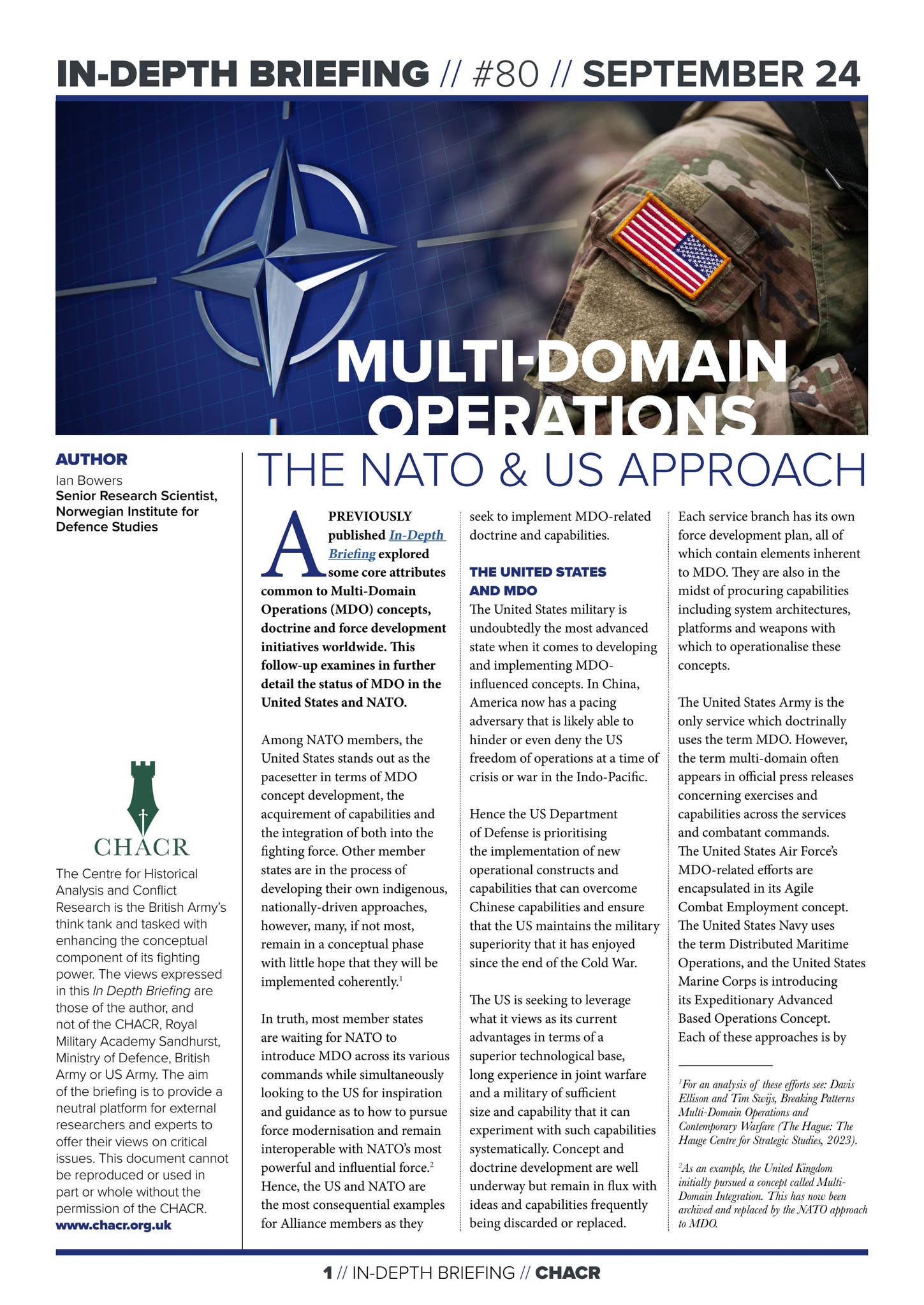 In-Depth Briefing: Multi-Domain Operations – The NATO and US Approach ...