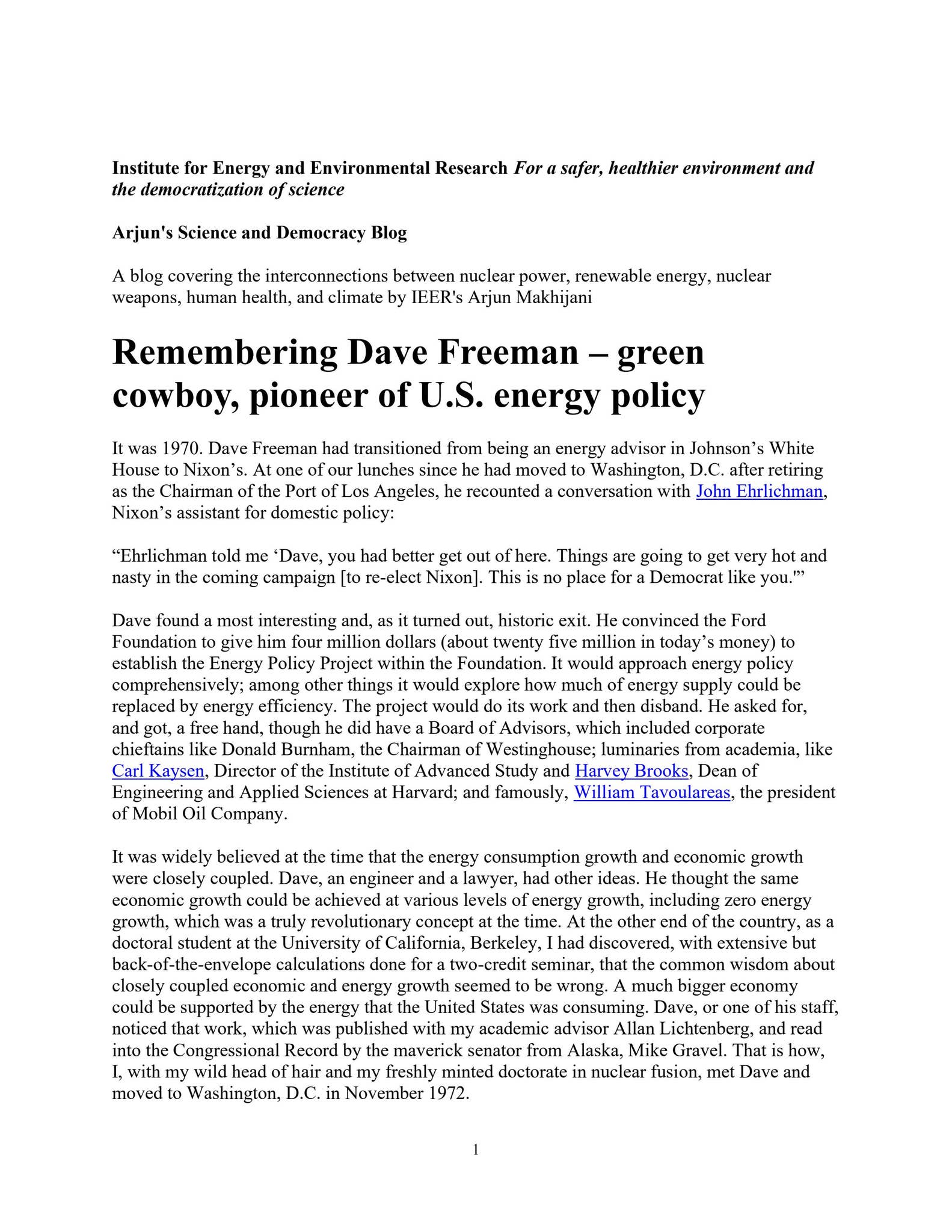 S. David Freeman Memorial Booklet by carolynrosefreeman - Issuu