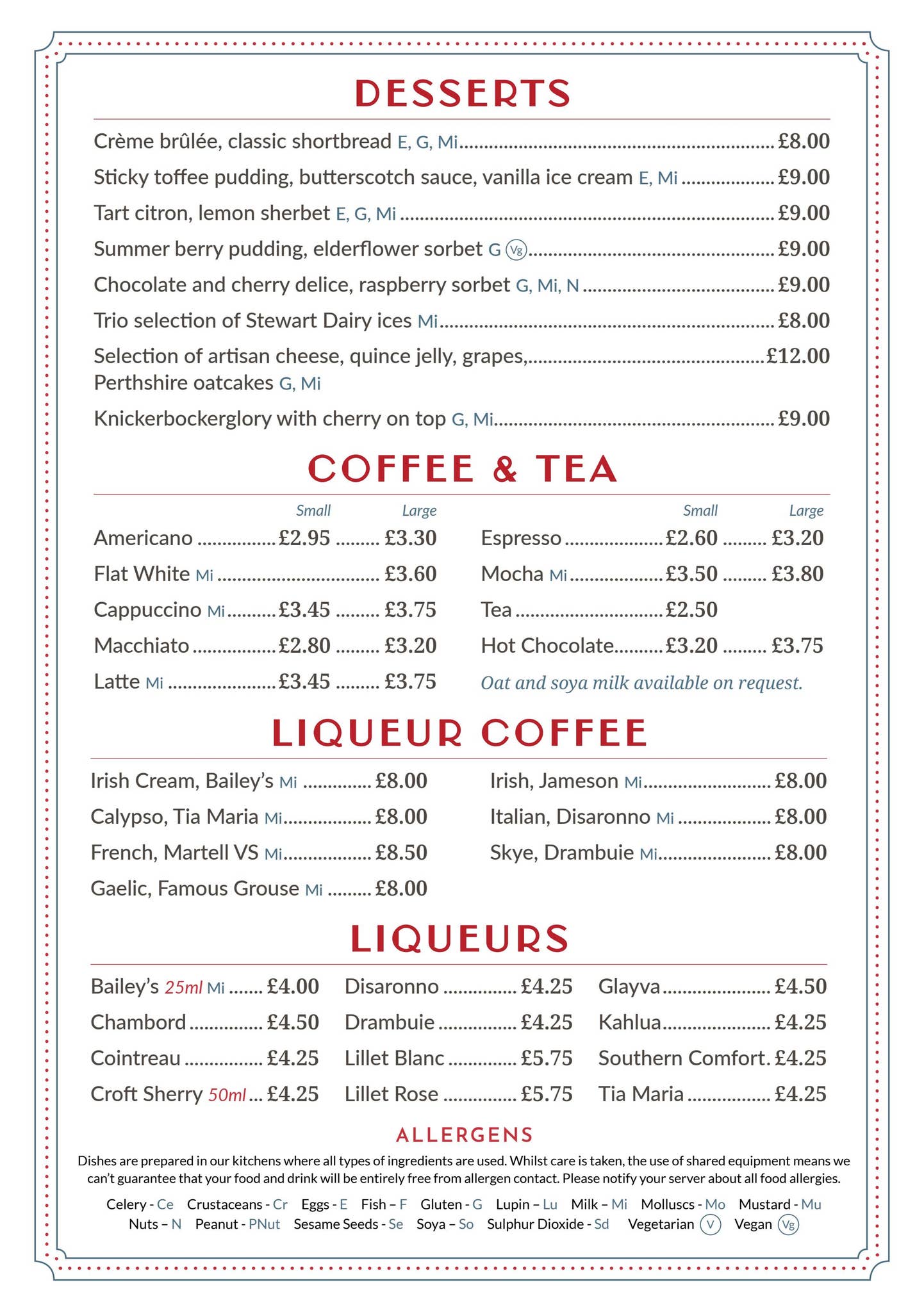 The Brasserie | Dessert Menu | Crieff Hydro Hotel by Crieff Hydro Family of Hotels - Issuu