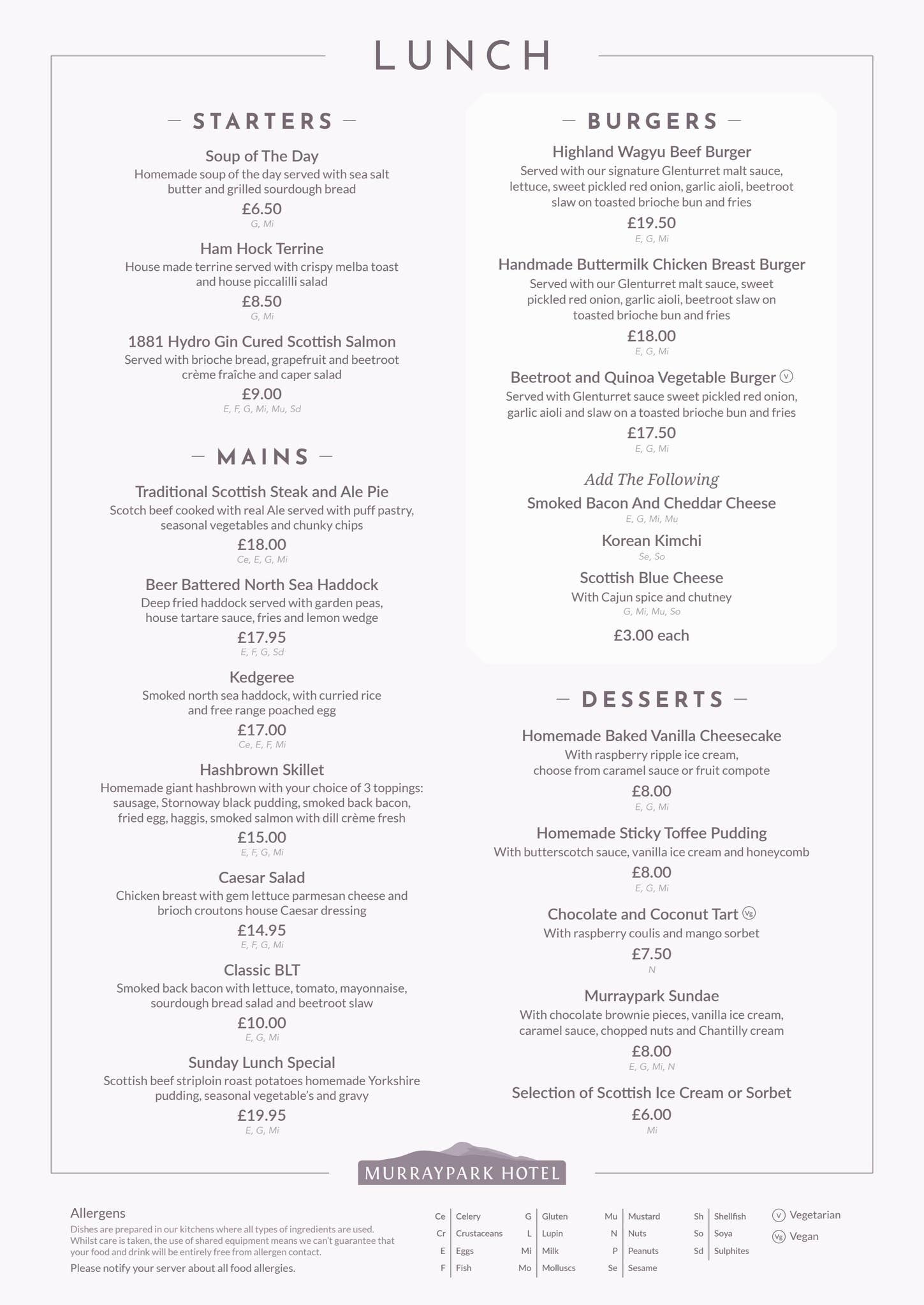 Murrarypark Hotel Lunch Menu by Crieff Hydro Family of Hotels - Issuu