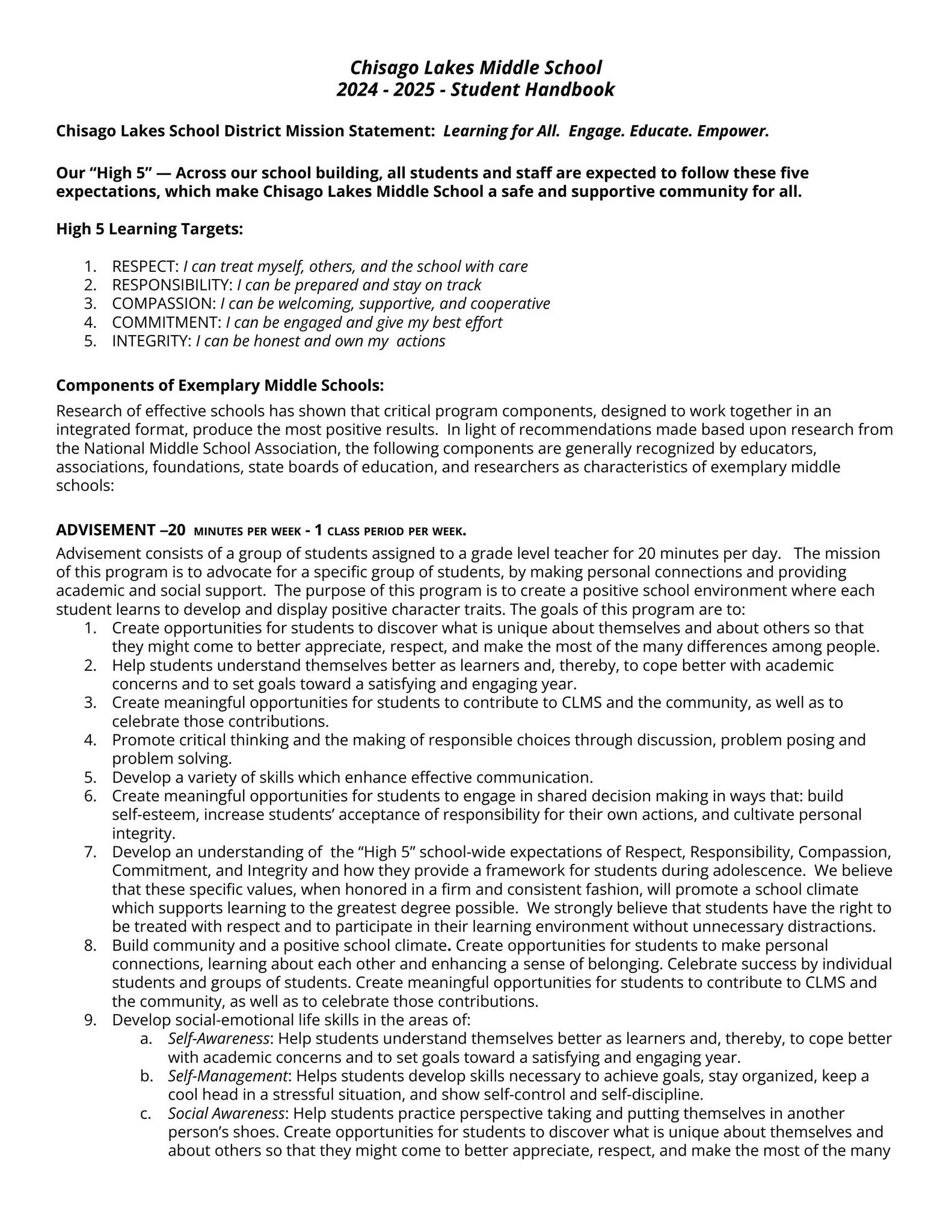 CLMS Student Handbook - 2024-2025 by Michelle Kleist - Issuu