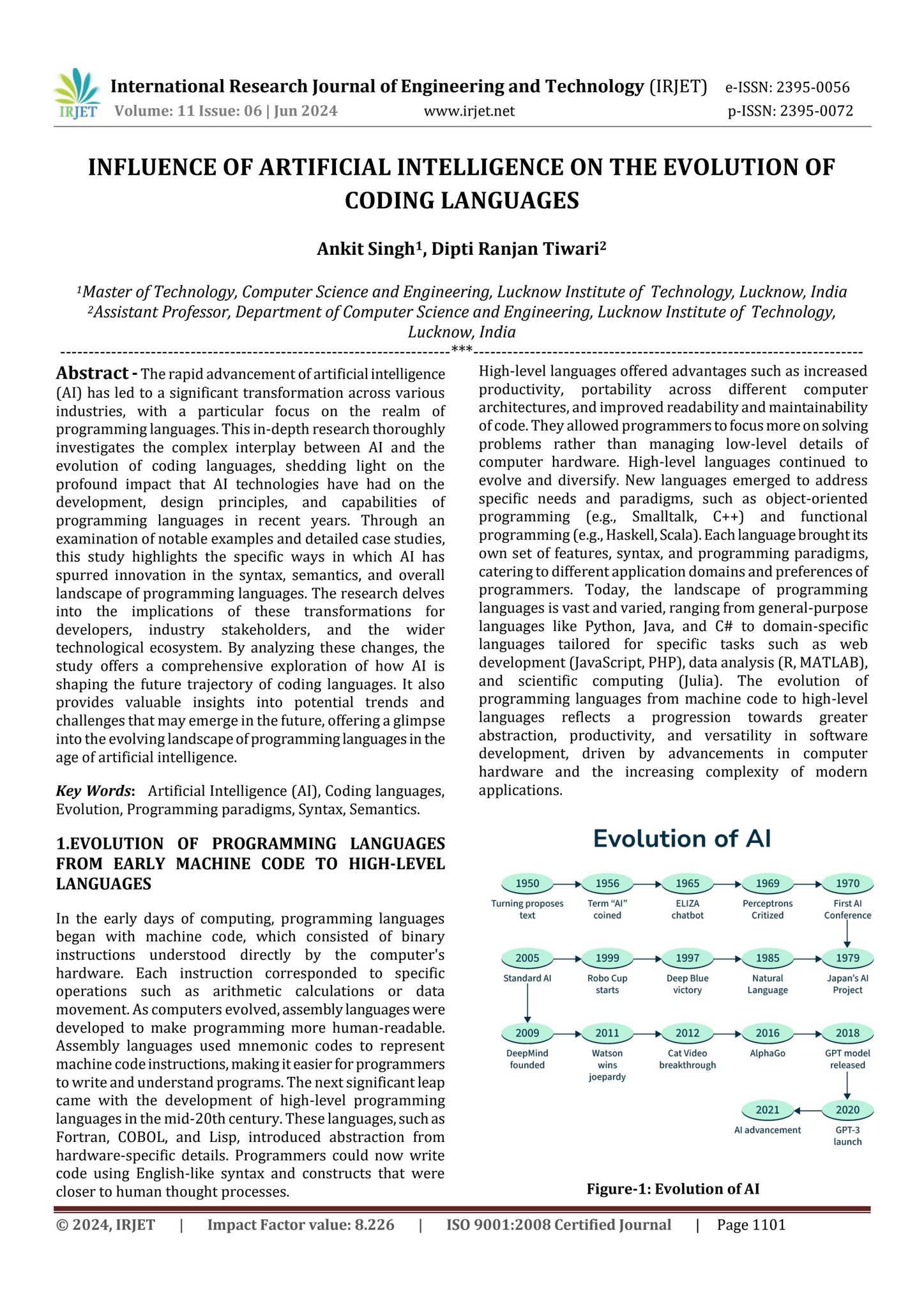 INFLUENCE OF ARTIFICIAL INTELLIGENCE ON THE EVOLUTION OF CODING ...