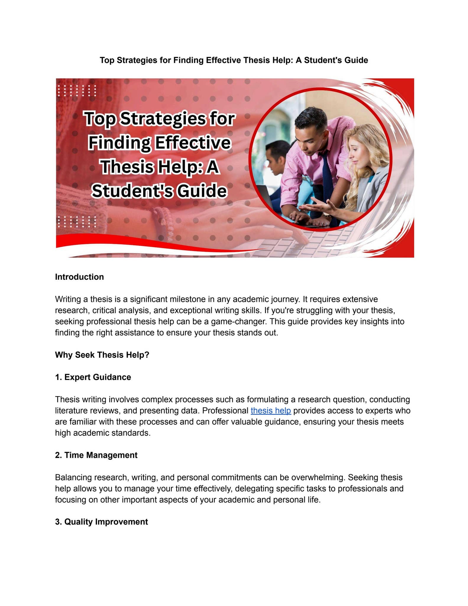 Top Strategies for Finding Effective Thesis Help: A Student's Guide by ...
