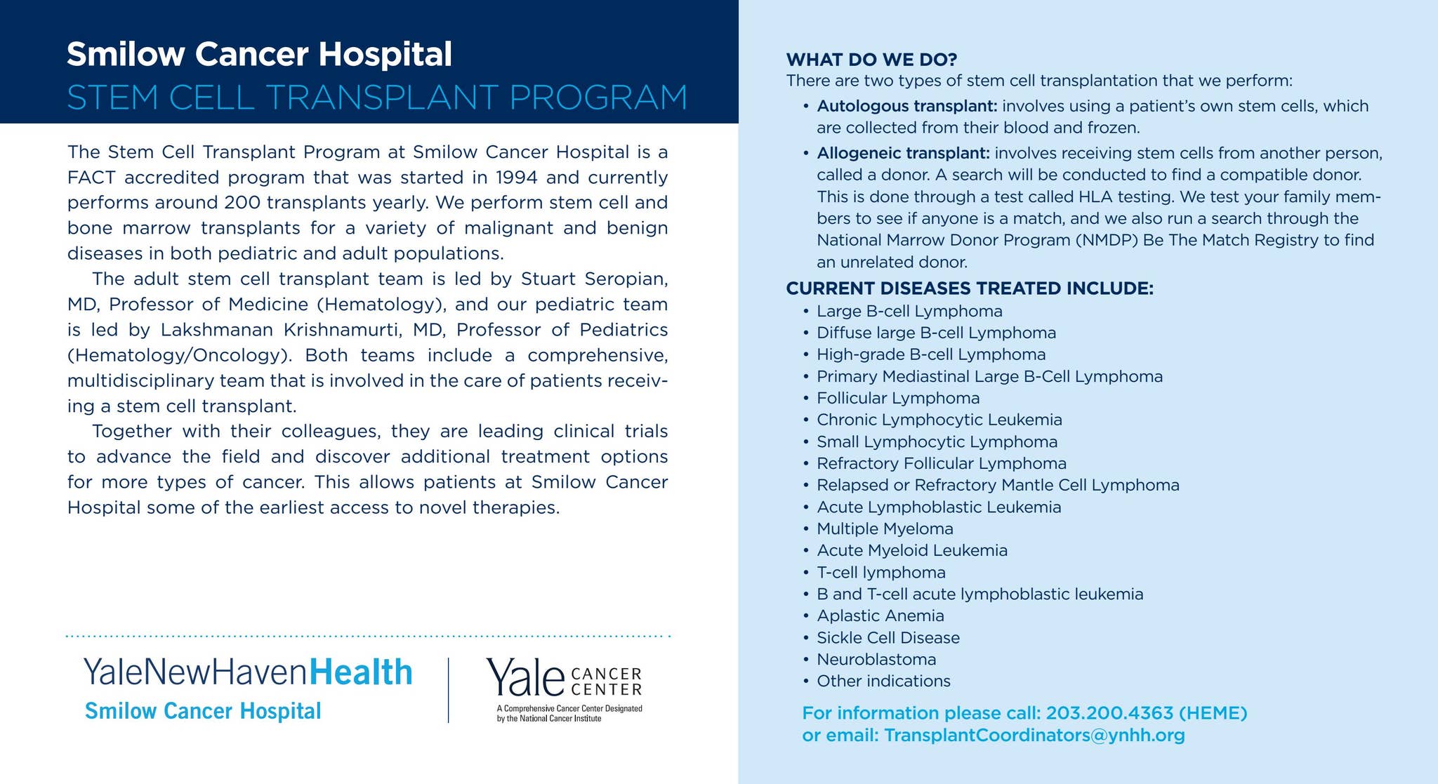 Stem Cell Transplant Program by Smilow Cancer Hospital and Yale Cancer ...