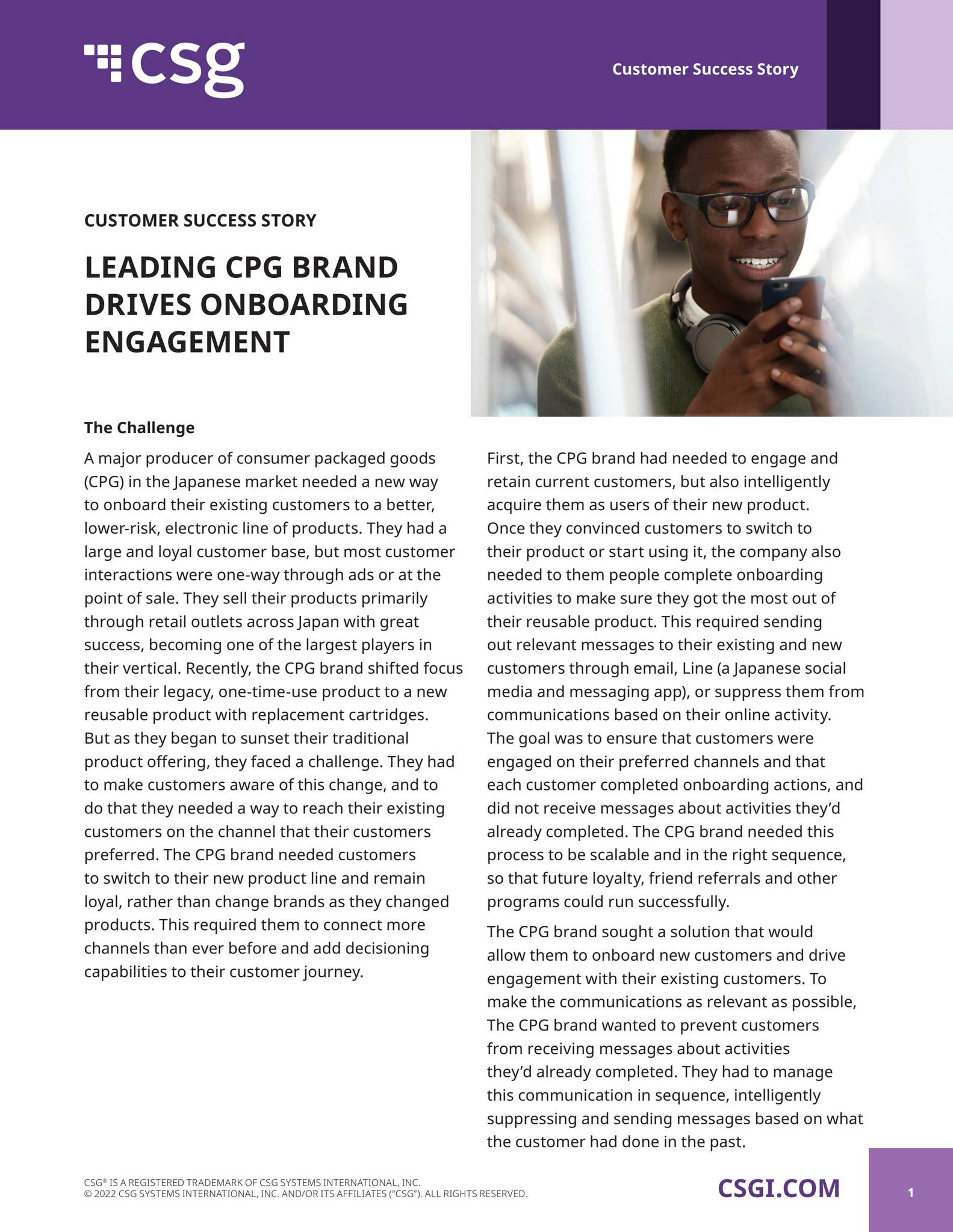 Leading CPG Brand Drives Onboarding Engagement and Lasting Loyalty Using CSG Journey ...