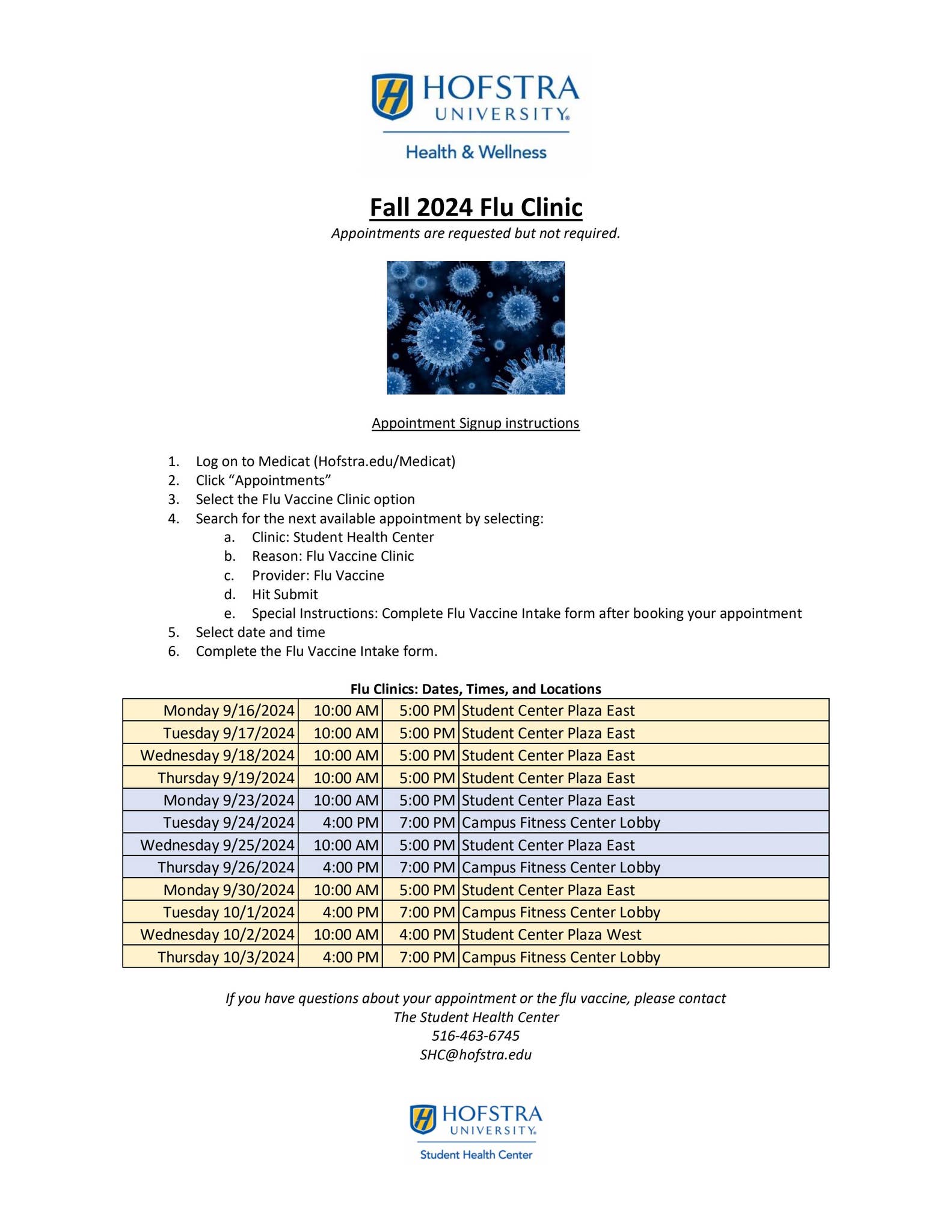 Flu Clinic 2024 | Hofstra University by Hofstra University - Issuu