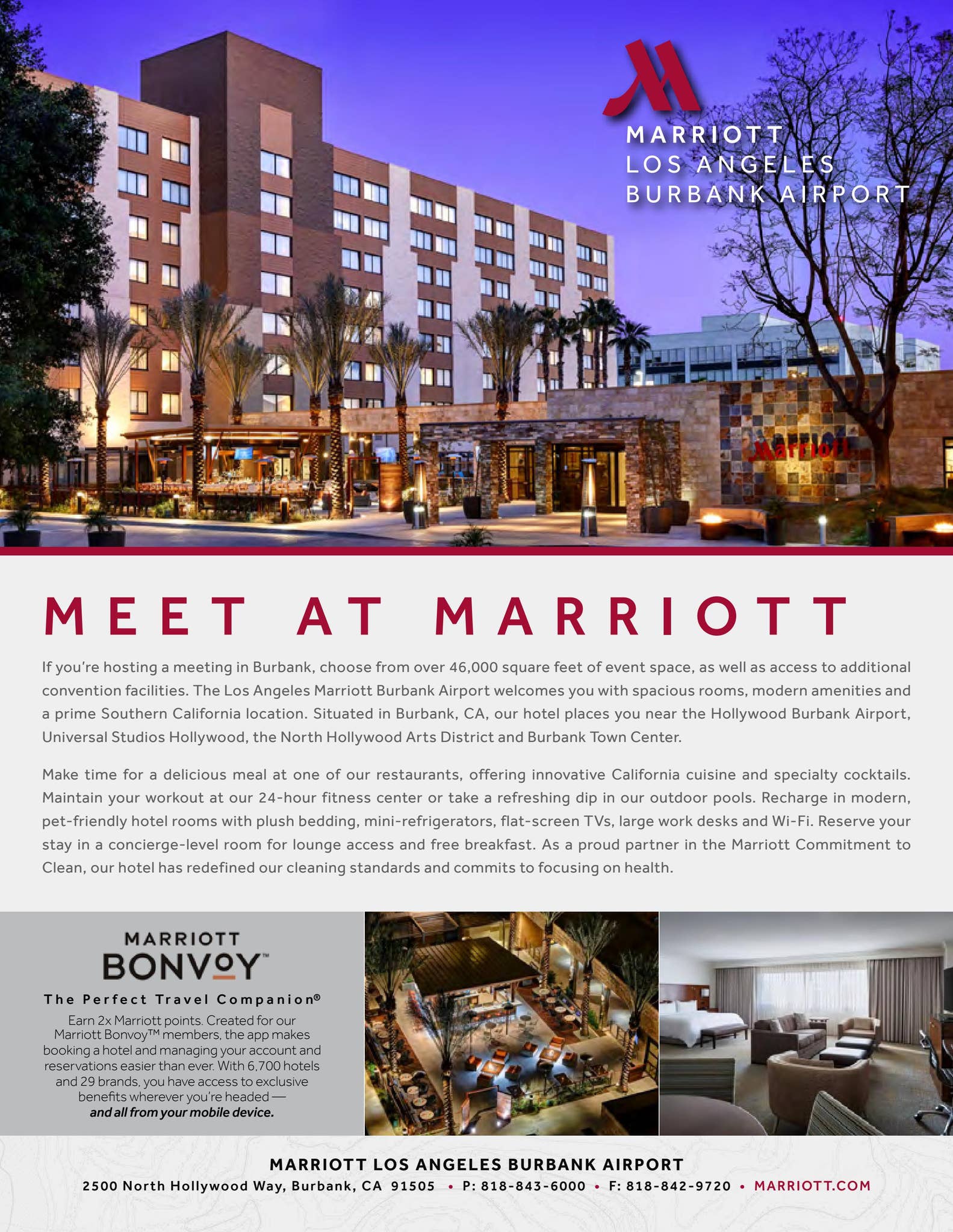 Los Angeles Marriott Burbank Airport Fact Sheet by spirehospitality - Issuu
