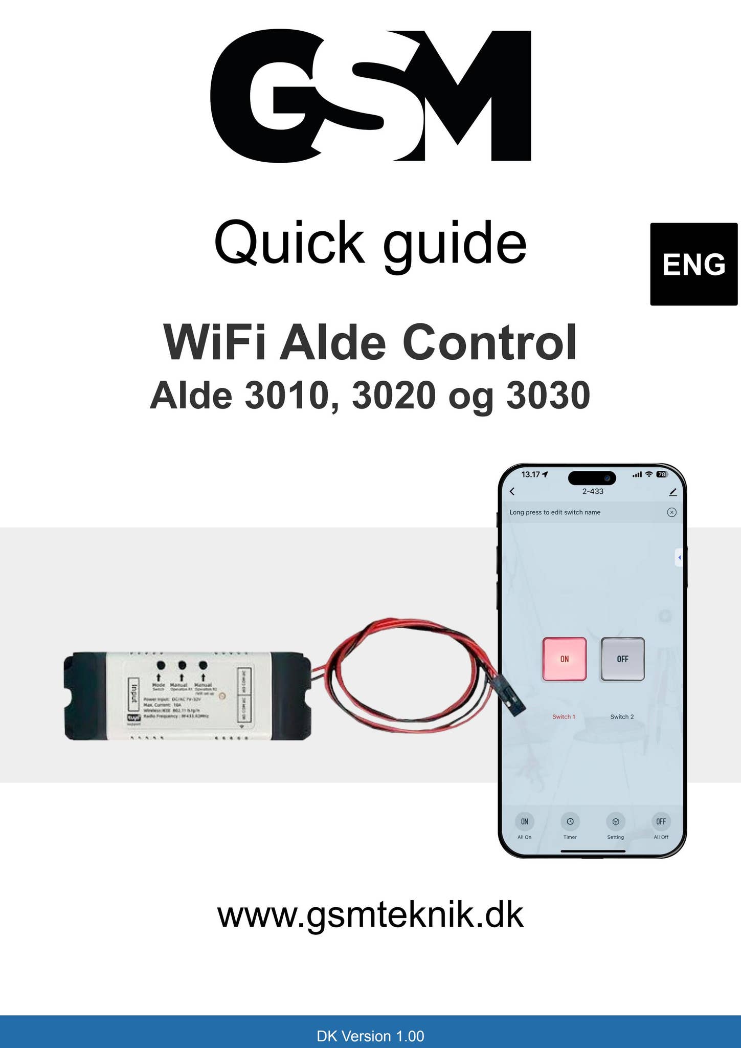 Quick guide - WiFi Alde Control Alde 3010, 3020 og 3030 by GSM Teknik ...