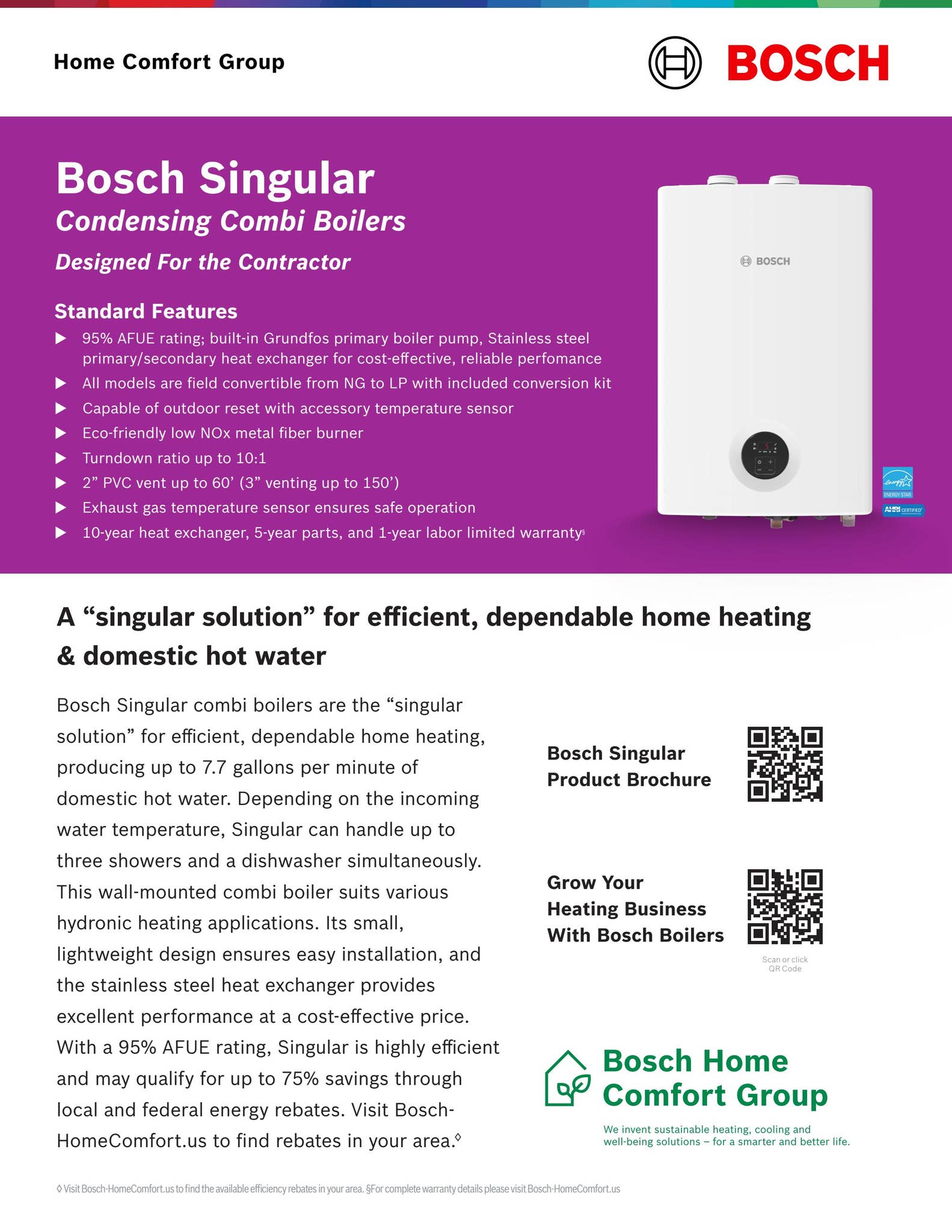 Bosch Singular Condensing Combi Boilers by Bosch Home Comfort - Issuu