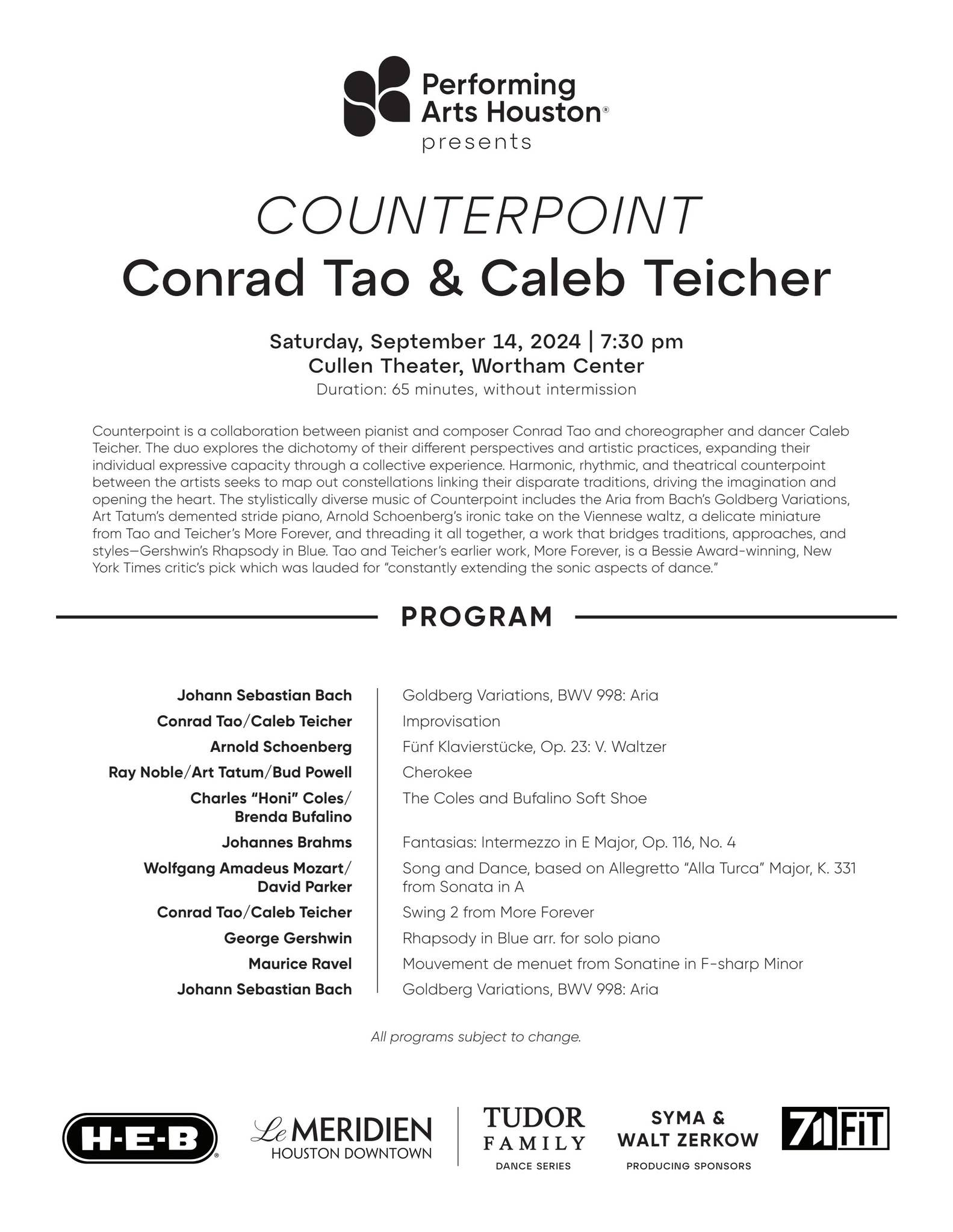 Counterpoint | Presented by Performing Arts Houston by Performing Arts ...