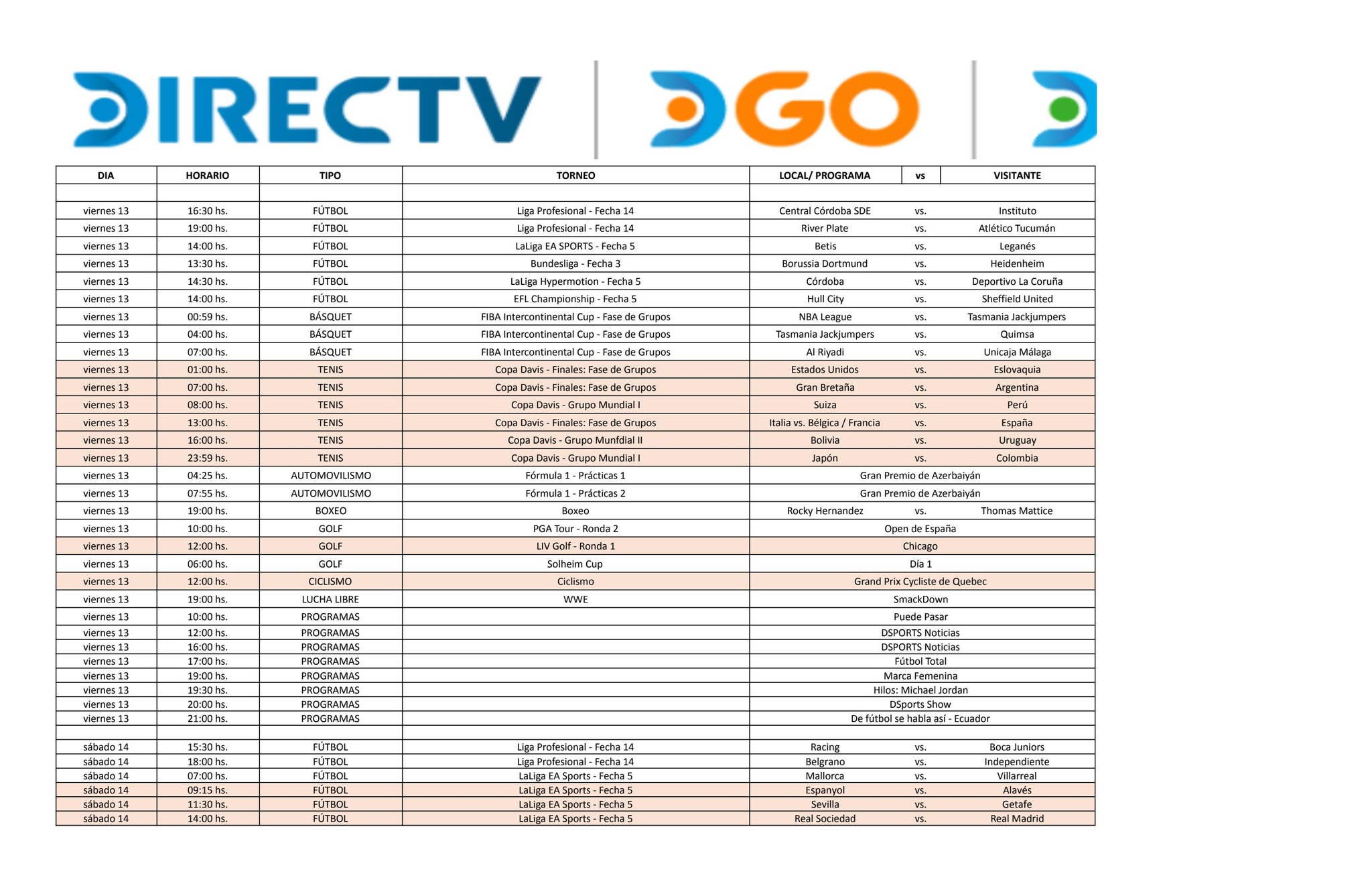 Directv - 13 al 20 de septiembre by Diario Metro - Issuu