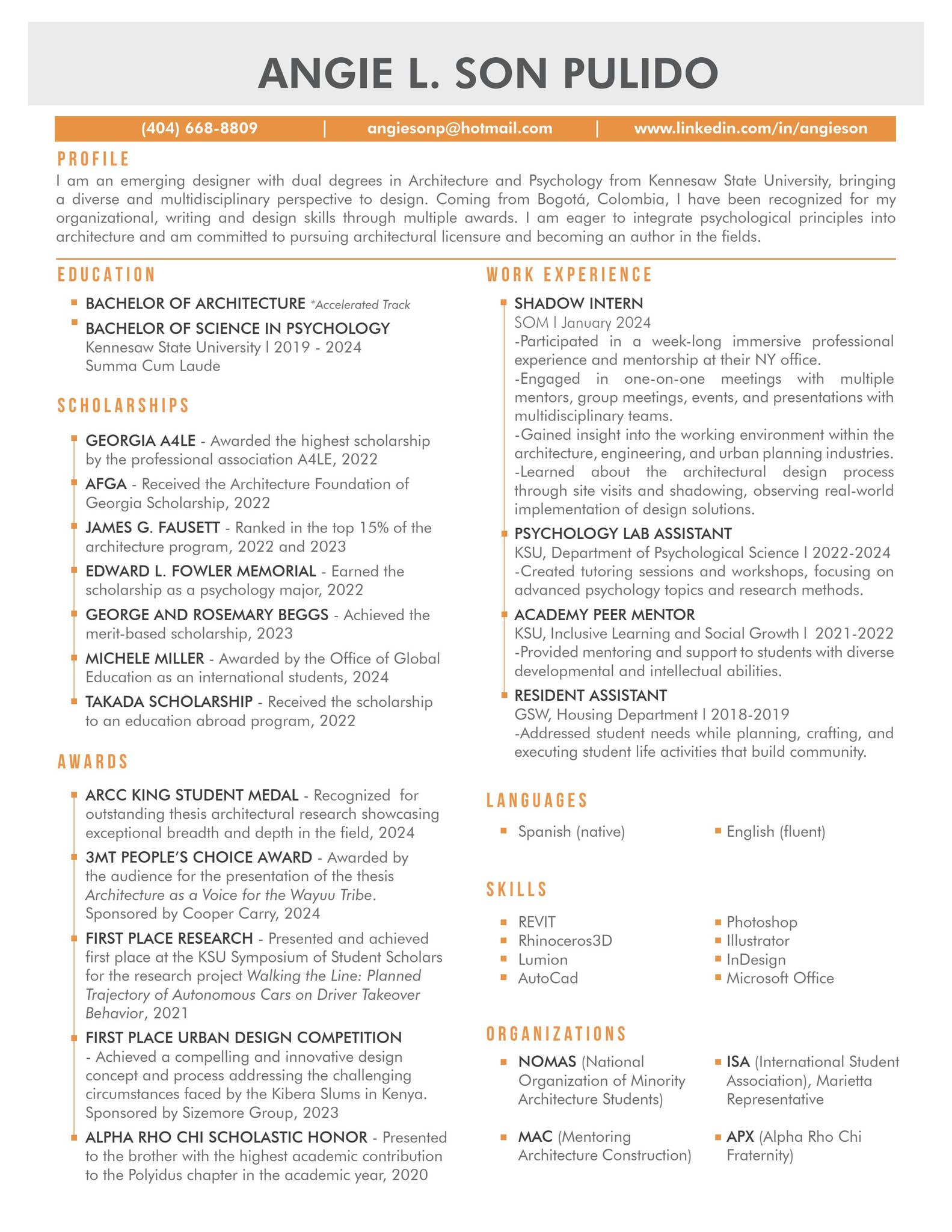 Angie Son Pulido - Resume by Angie Son Pulido - Issuu