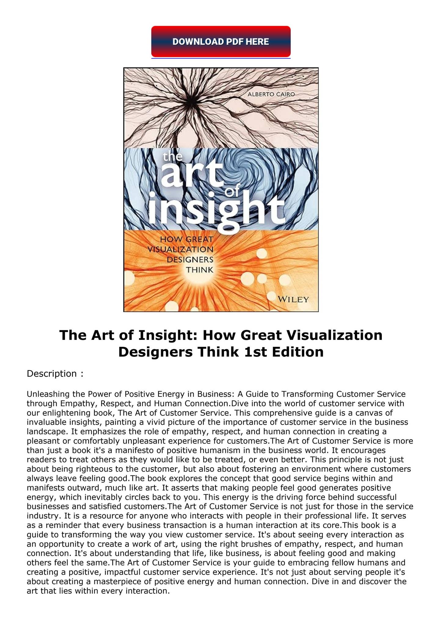 PDF Read Online The Art of Insight: How Great Visualization Designers ...