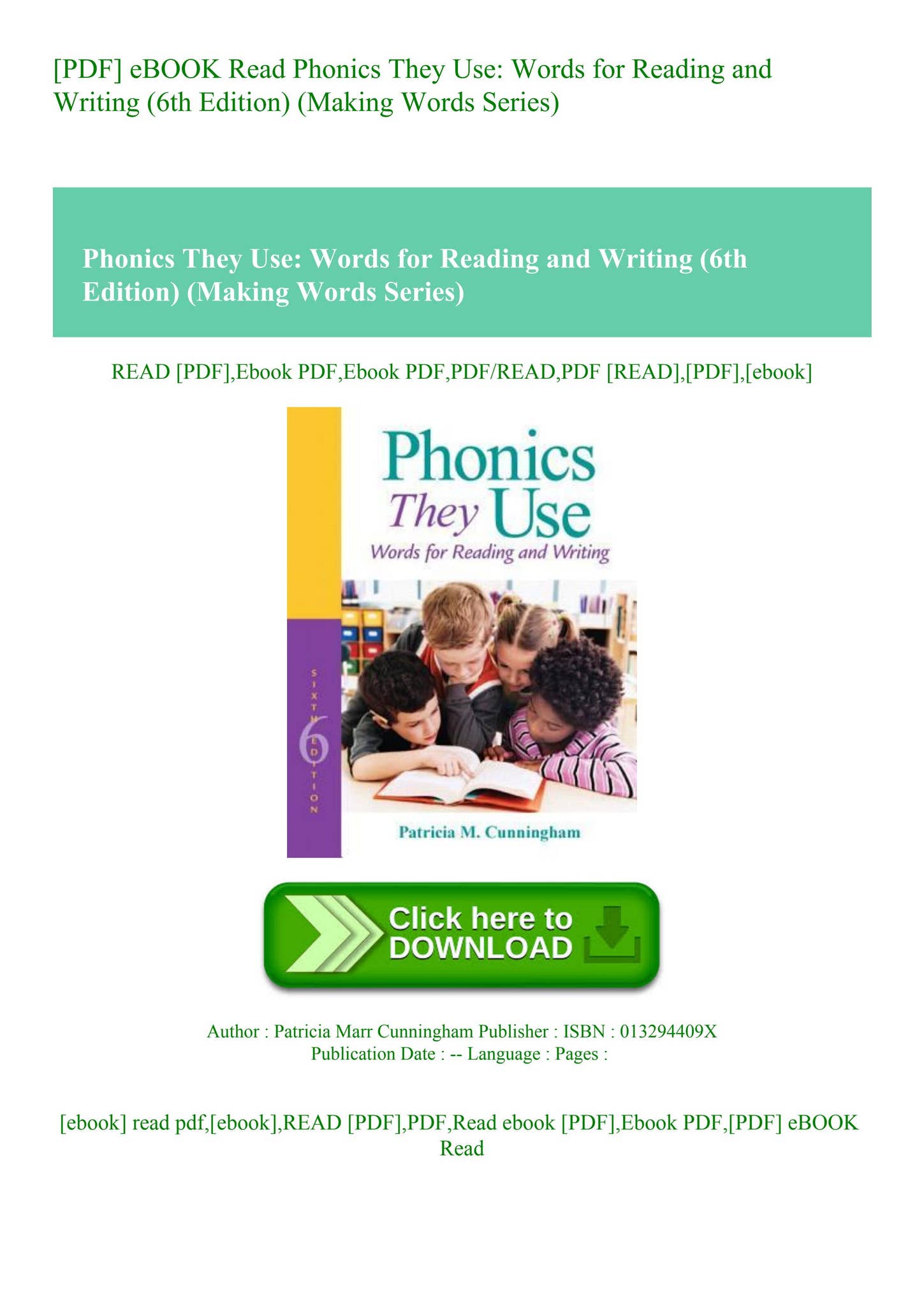 [PDF] eBOOK Read Phonics They Use Words for Reading and Writing (6th ...