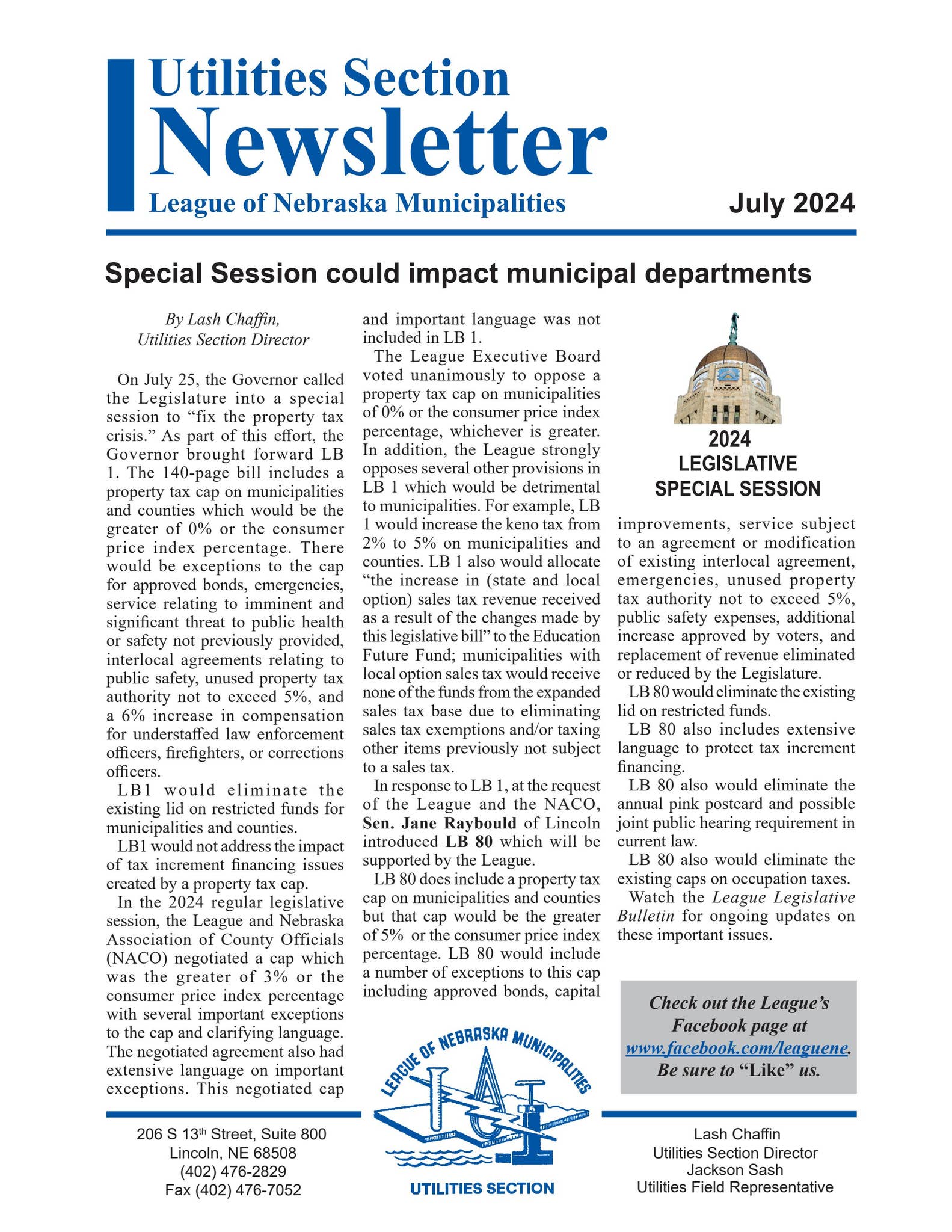 July 2024 Utilities Section Newsletter by League of Nebraska ...