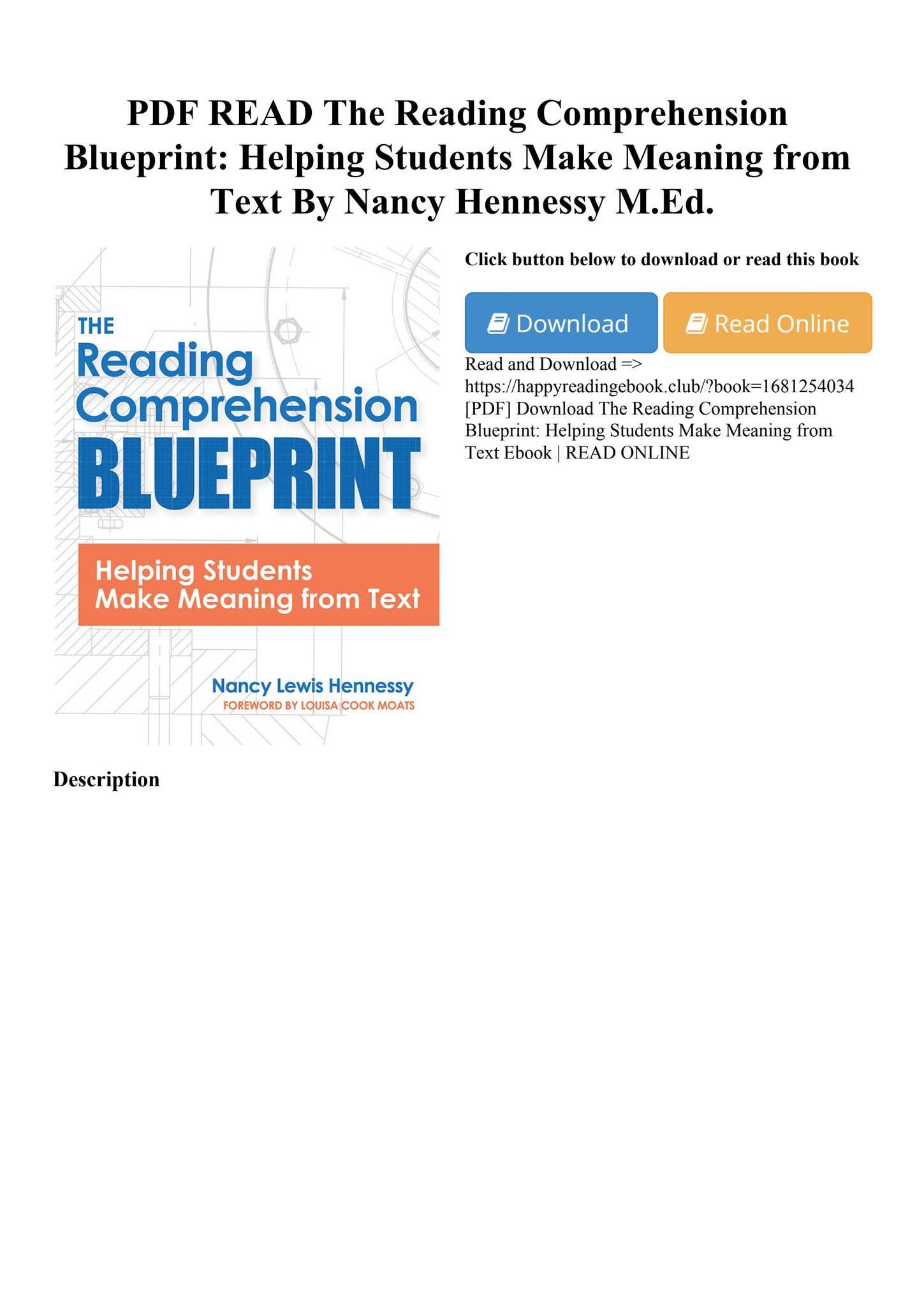 PDF READ The Reading Comprehension Blueprint Helping Students Make ...