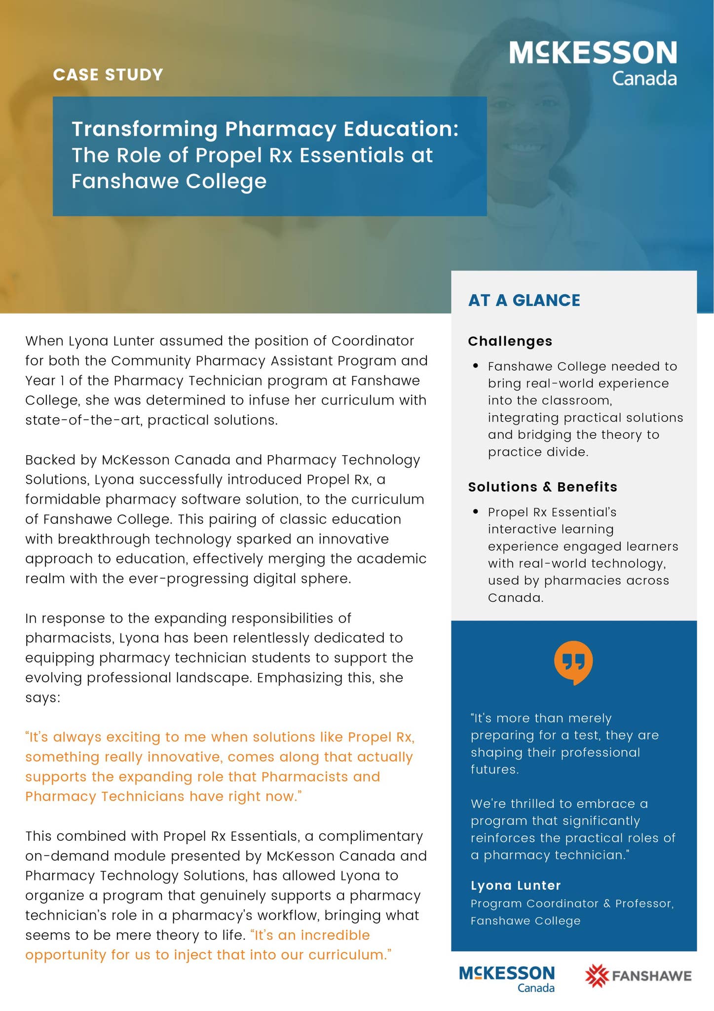 Case Study - Transforming Pharmacy Education: The Role of Propel Rx Essentials at Fanshawe ...