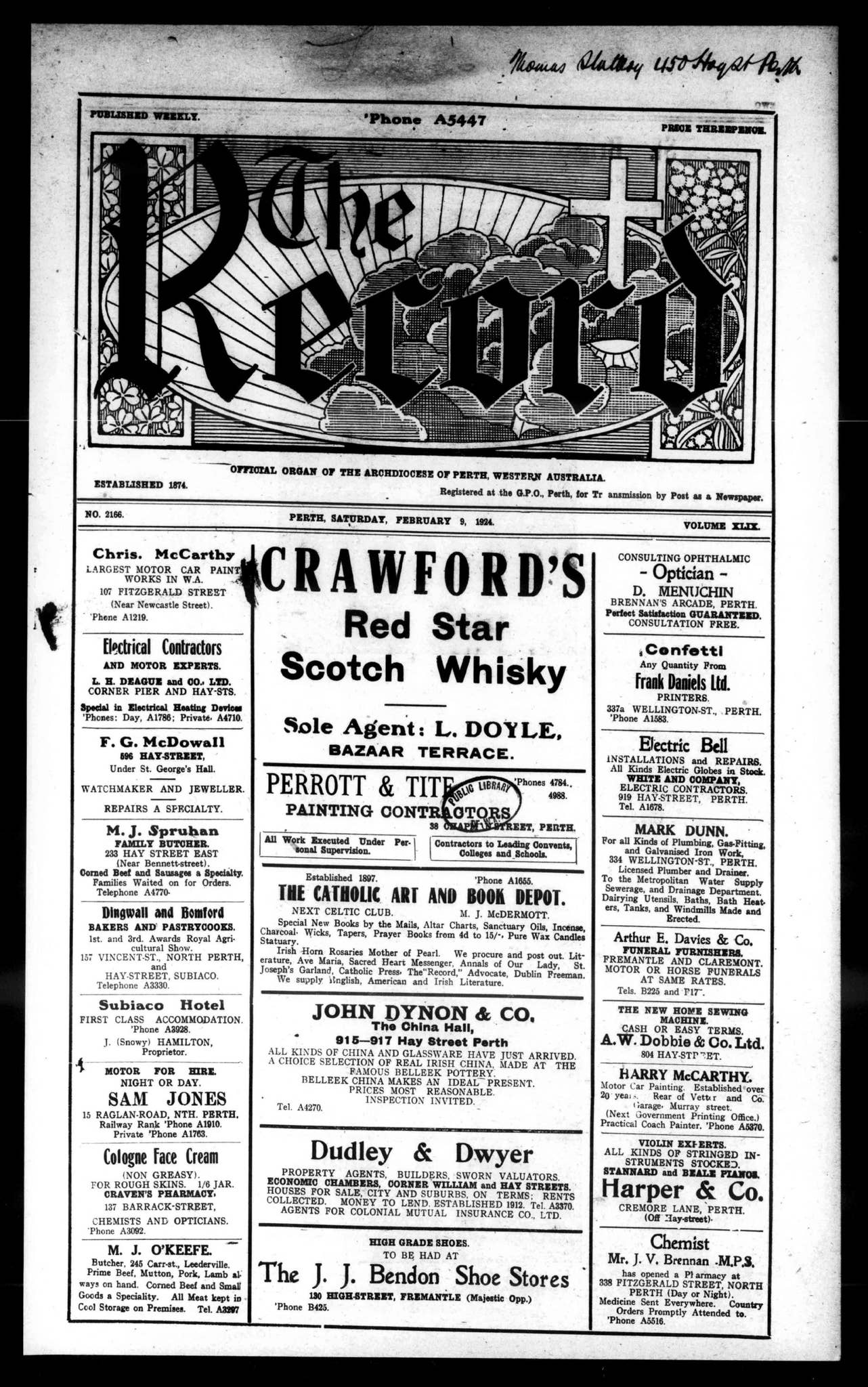 The Record Newspaper 09 February 1924 by The Record - Issuu