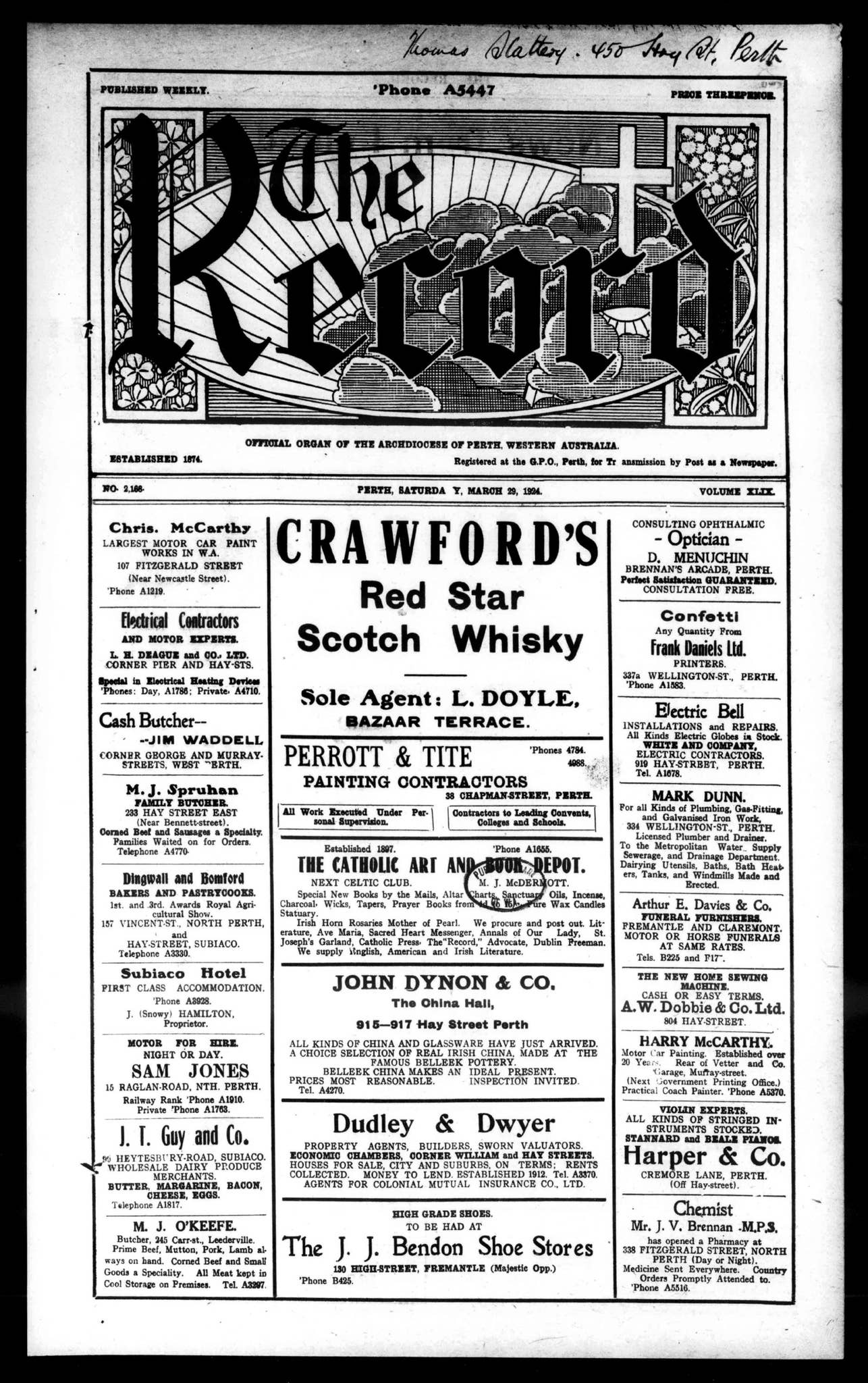 The Record Newspaper 29 March 1924 by The Record - Issuu