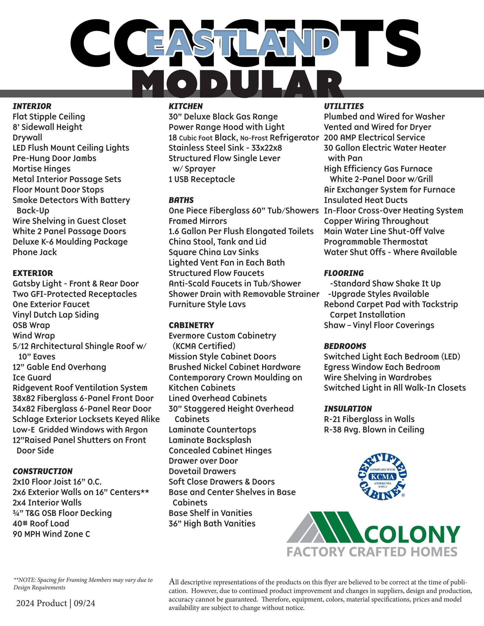 Colony Factory Crafted Homes | Eastland Concepts Modular Standard ...